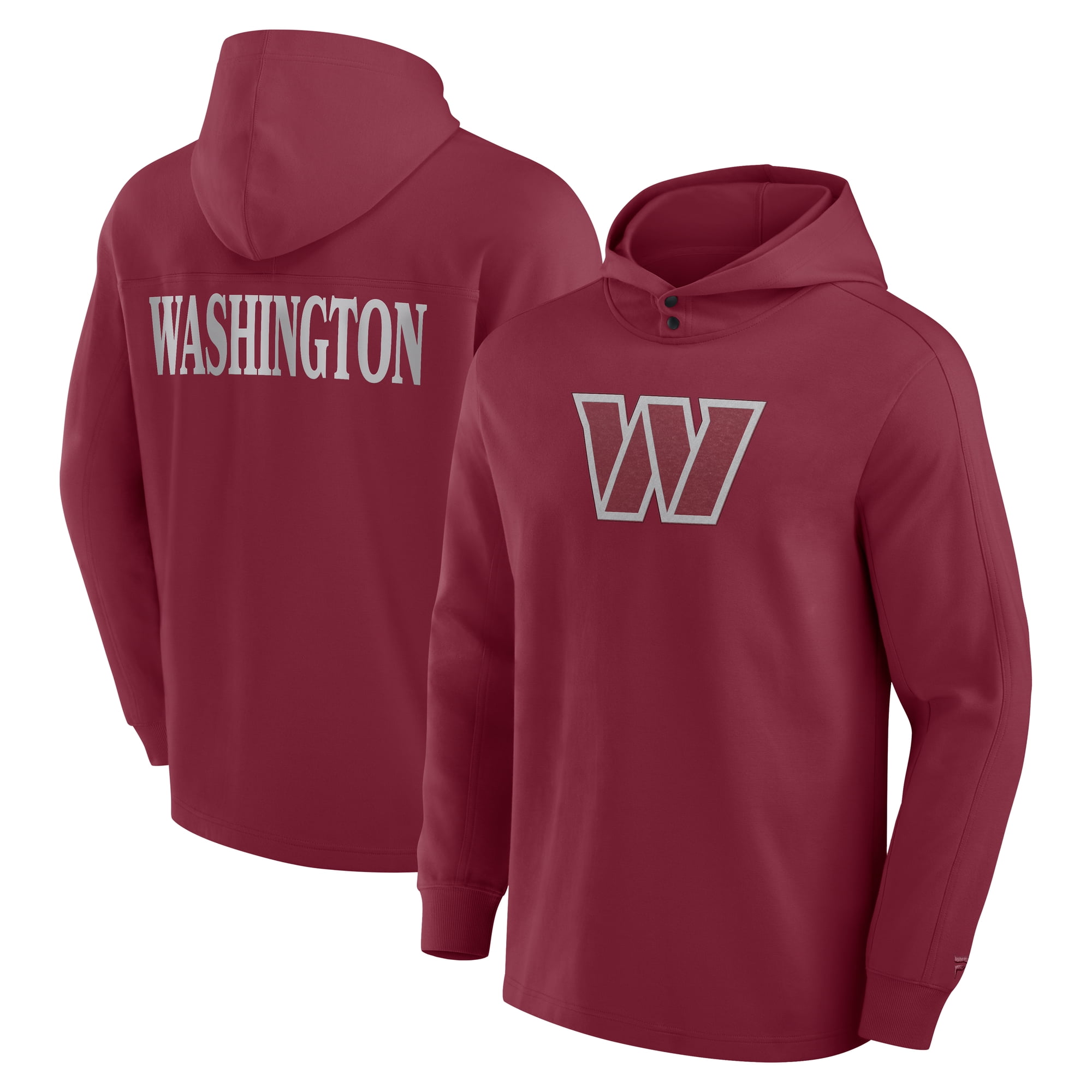 Men's Fanatics Burgundy Washington Commanders Elements Blaze Tri-Blend Long Sleeve Hoodie T ...