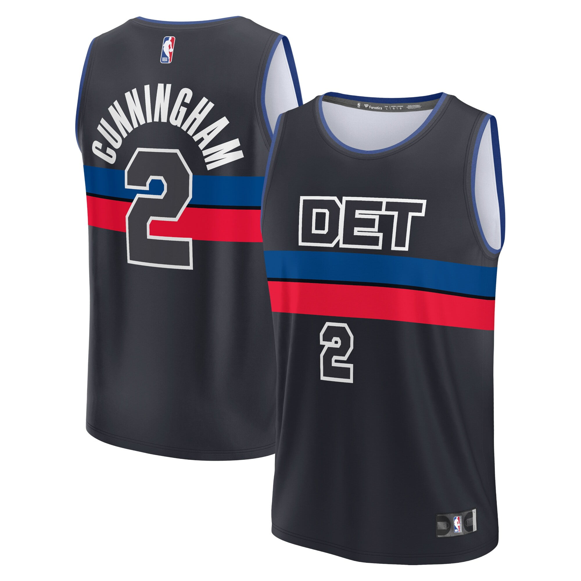 Men's Fanatics Cade Cunningham Black Detroit Pistons Fast Break Replica ...