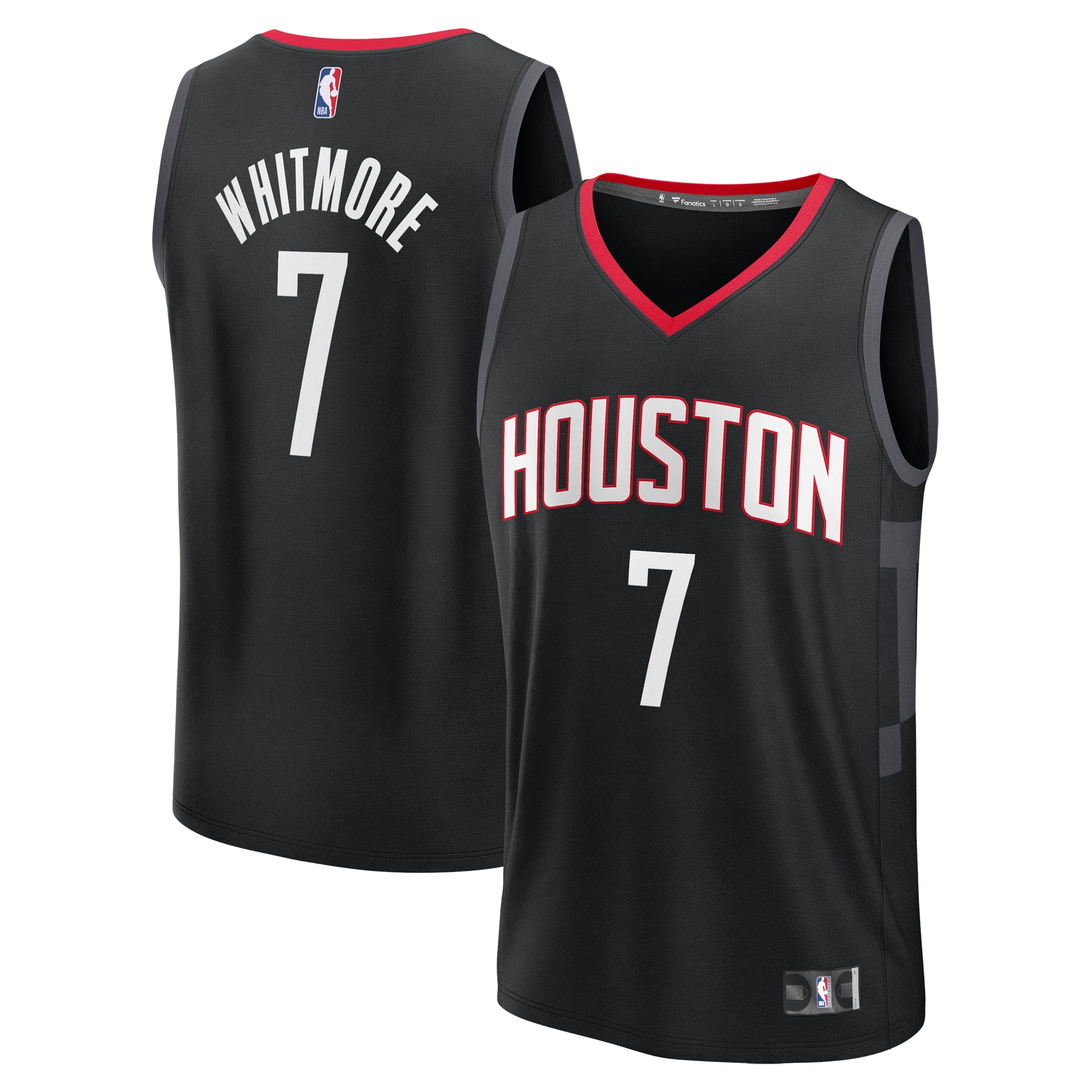 Men's Fanatics Cam Whitmore Black Houston Rockets Fast Break Replica ...
