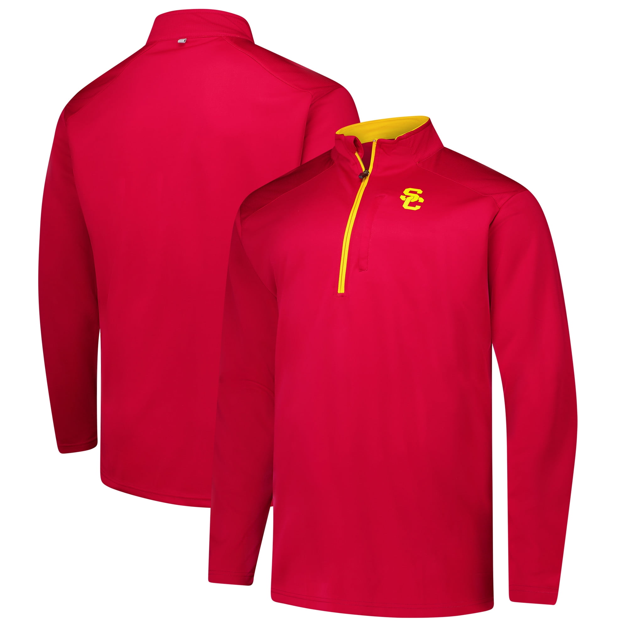 Men's Fanatics Cardinal USC Trojans Big & Tall Defender Quarter-Zip Top ...