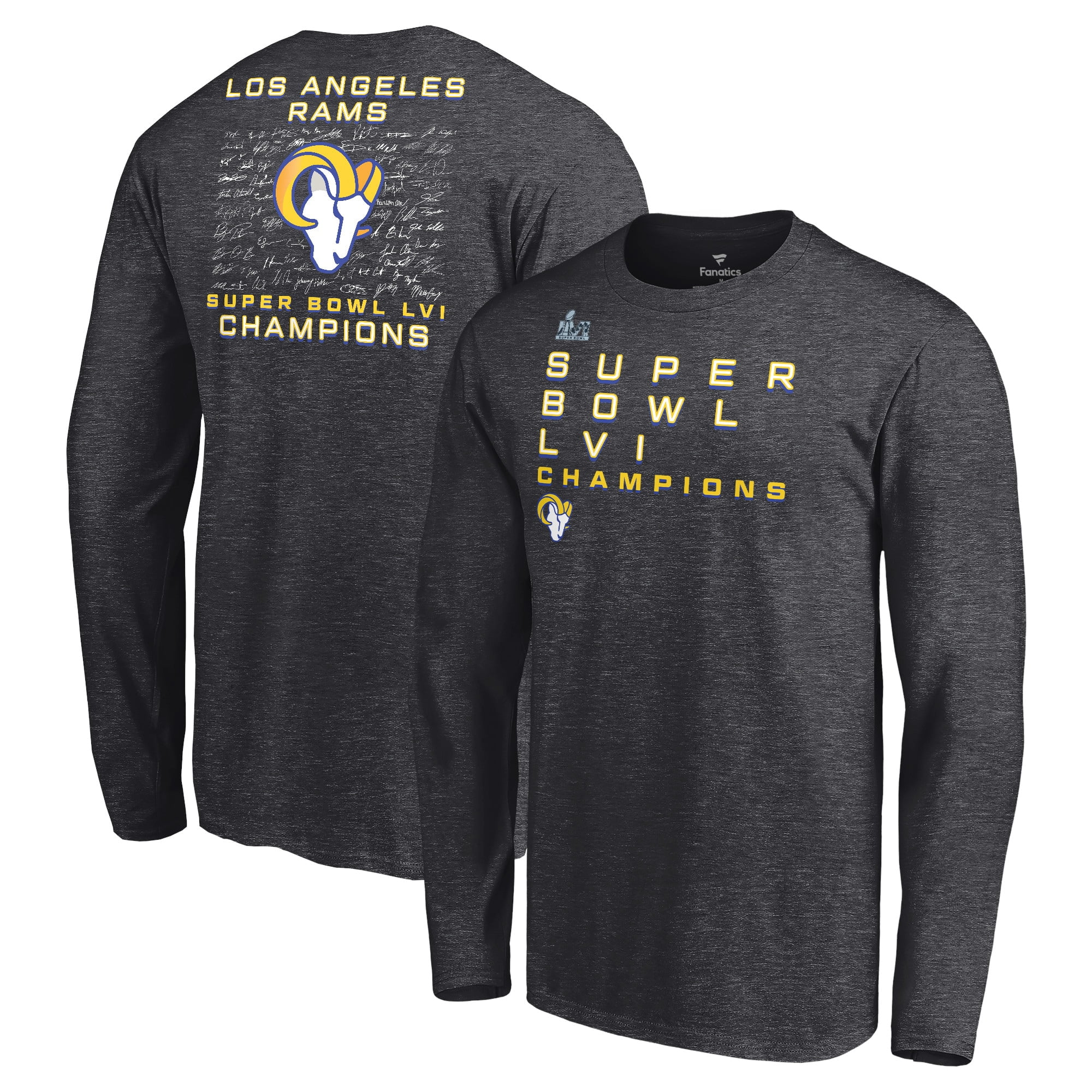 Men's Fanatics Charcoal Los Angeles Rams Super Bowl LVI Champions Big ...