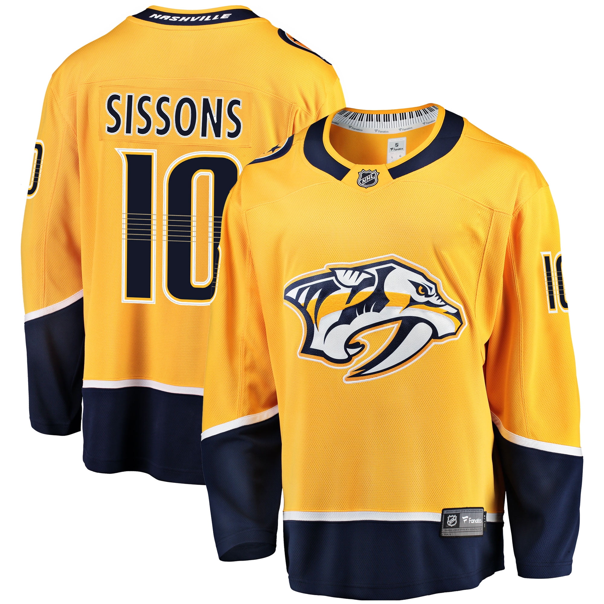 Men's Fanatics Colton Sissons Gold Nashville Predators Breakaway Player ...