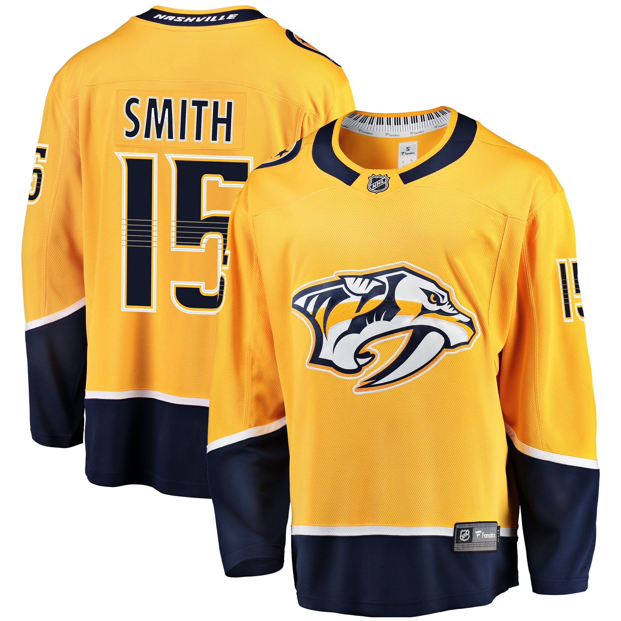 Men's Fanatics Craig Smith Gold Nashville Predators Breakaway Player ...
