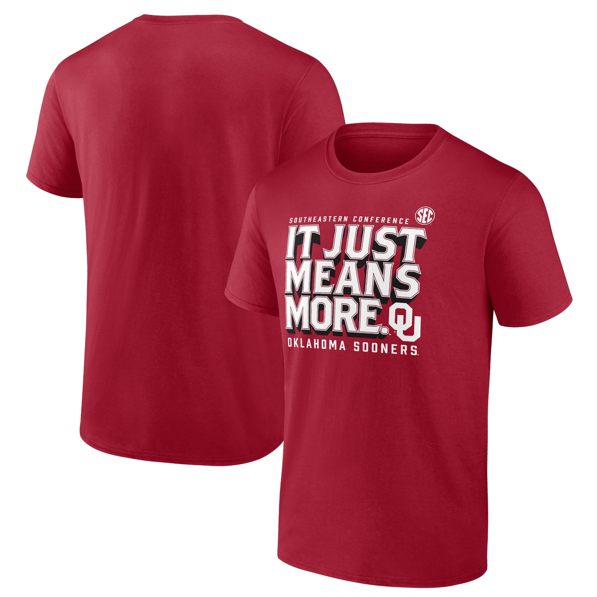 Men's Fanatics Crimson Oklahoma Sooners SEC It Just Means More T-Shirt ...