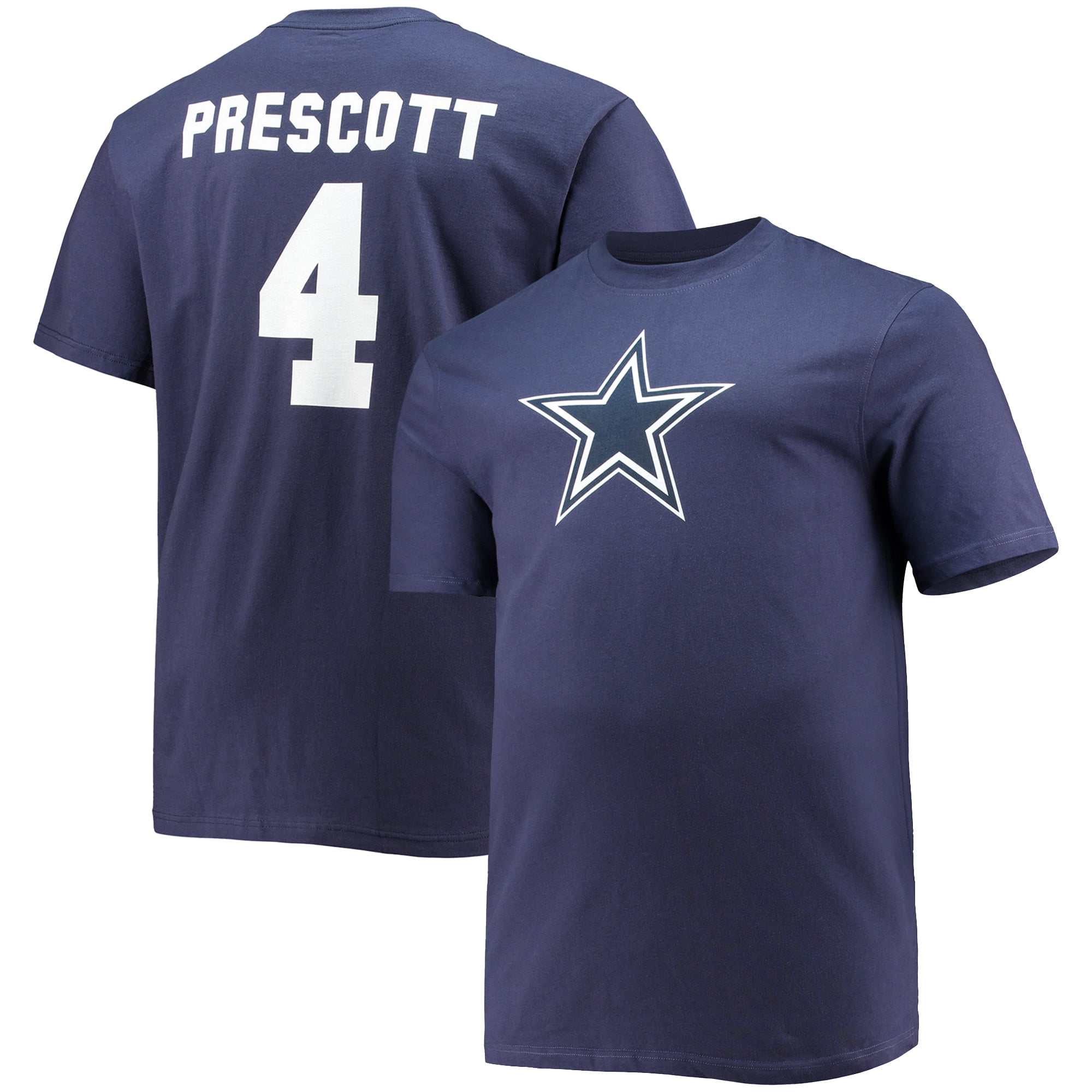 Men's Fanatics Dak Prescott Navy Dallas Cowboys Big & Tall Player Name ...