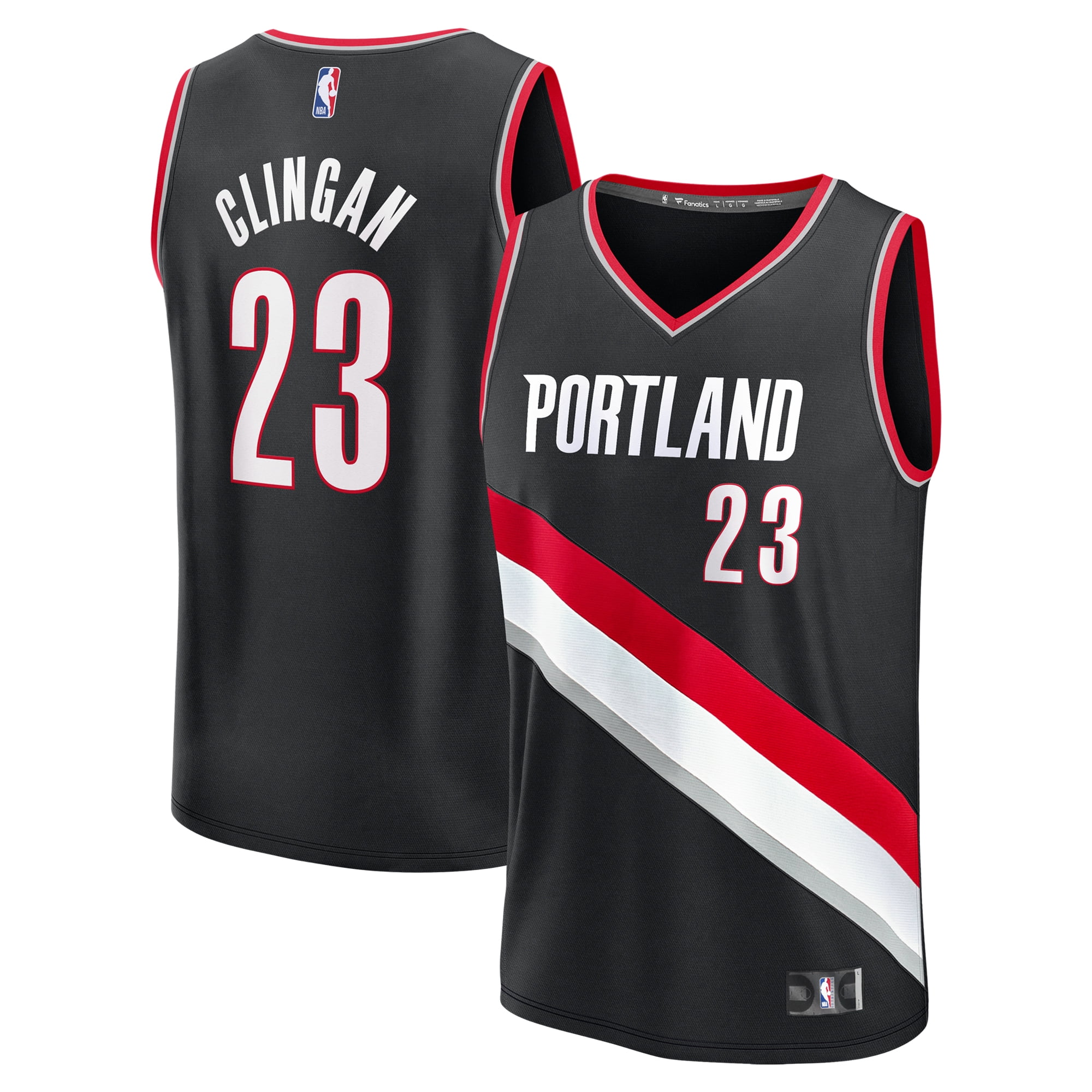 Men's Fanatics Donovan Clingan Black Portland Trail Blazers 2024 NBA ...