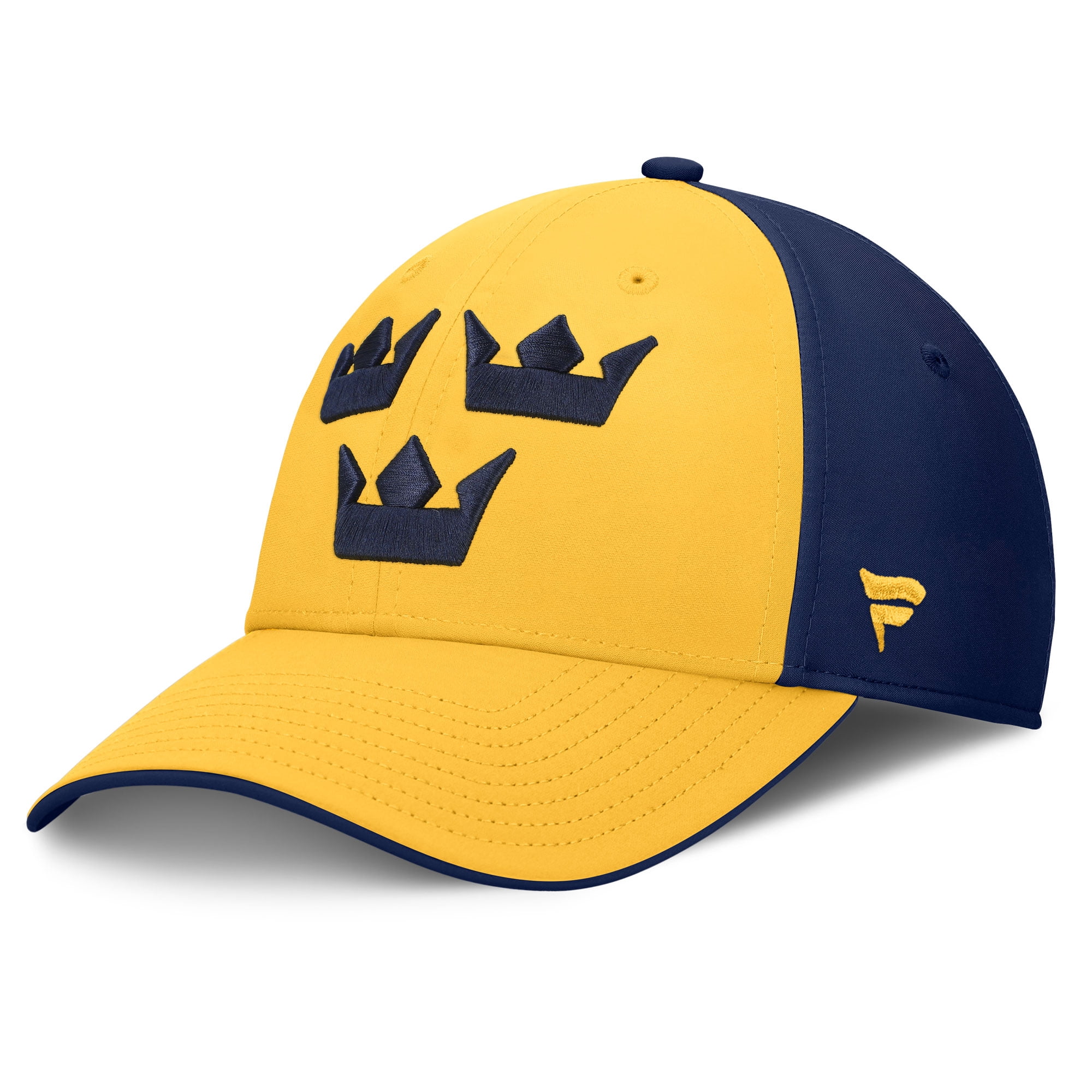 Men's Fanatics Gold/Navy Sweden 2025 4 Nations Face-Off Flex Hat ...