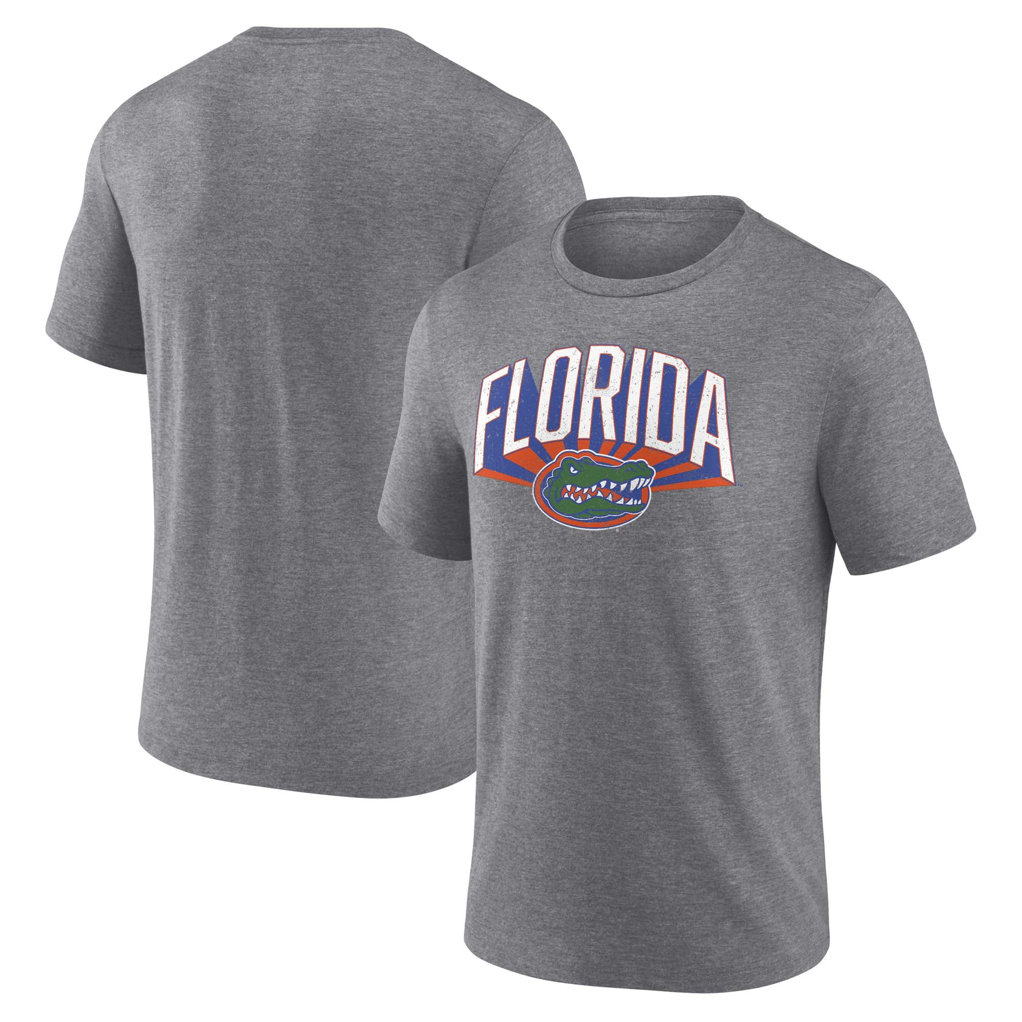 Men's Fanatics Gray Florida Gators Heritage Tri-Blend 3D Burst T-Shirt ...