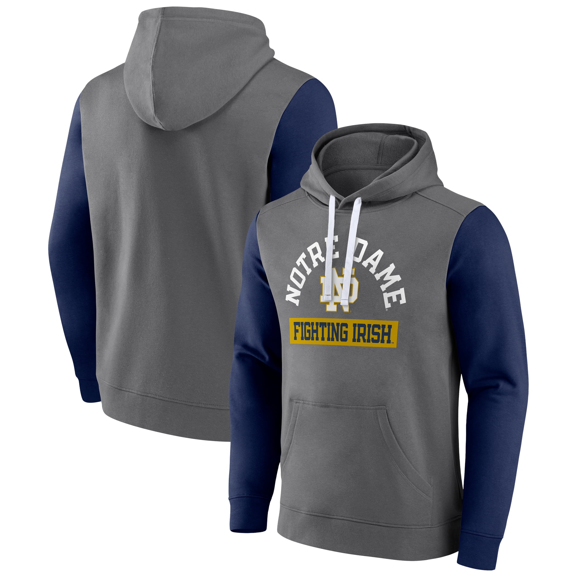 Men's Fanatics Gray Notre Dame Fighting Irish Extra Point Color-Block ...
