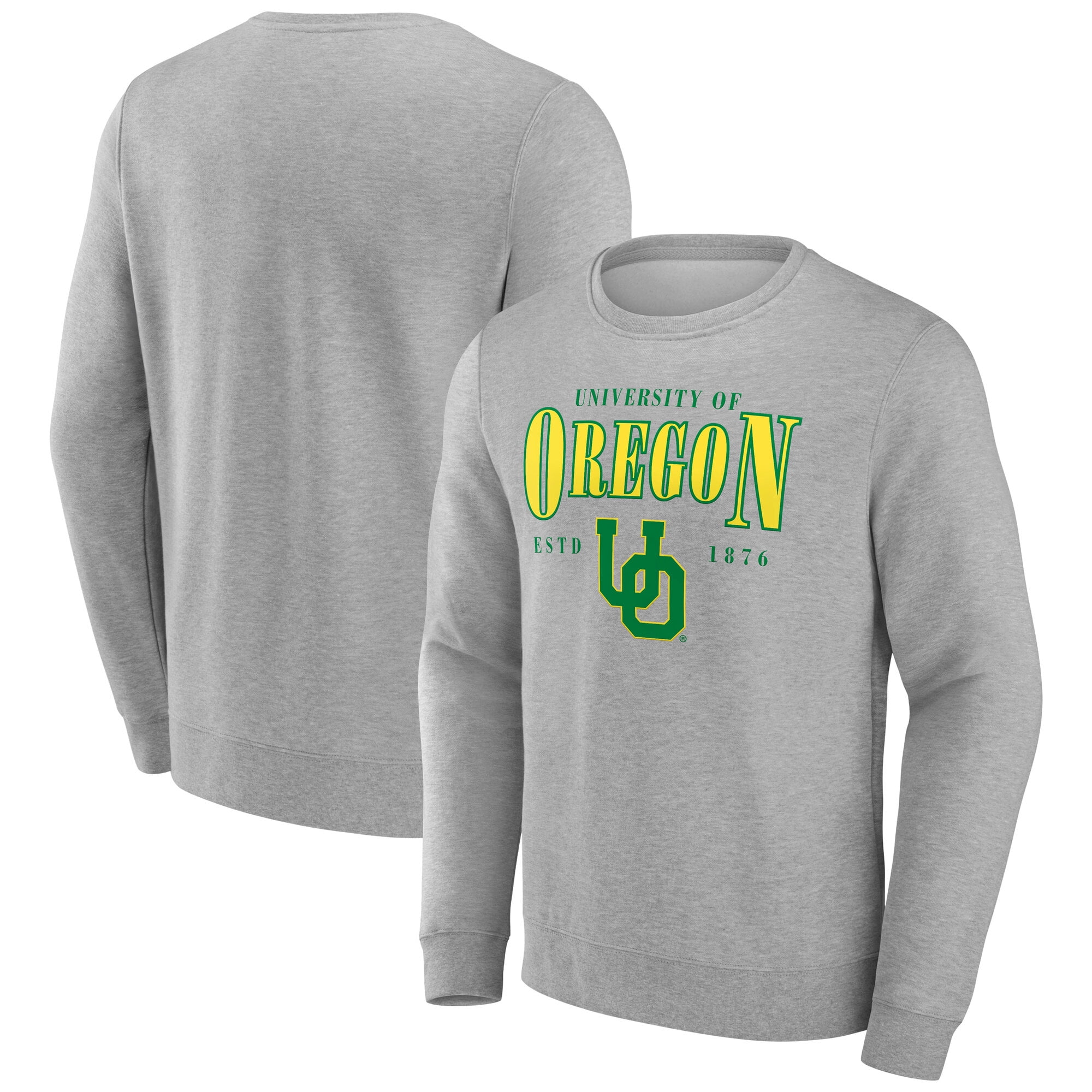 Men's Fanatics Gray Oregon Ducks True Classics Act Fast Fleece Pullover ...