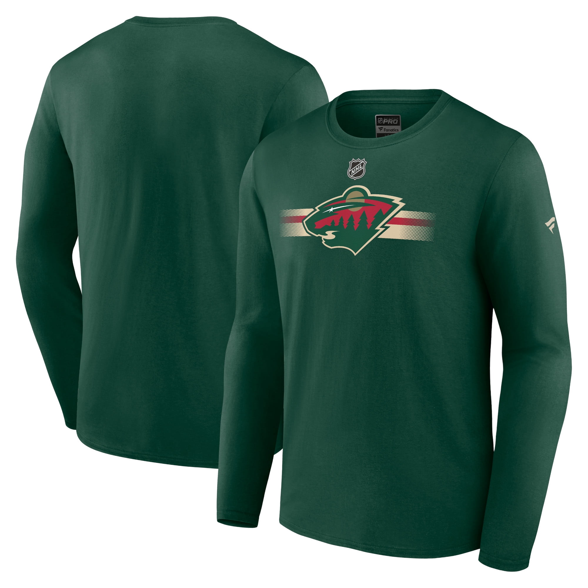 Men's Fanatics Green Minnesota Wild Authentic Pro Secondary Long Sleeve ...