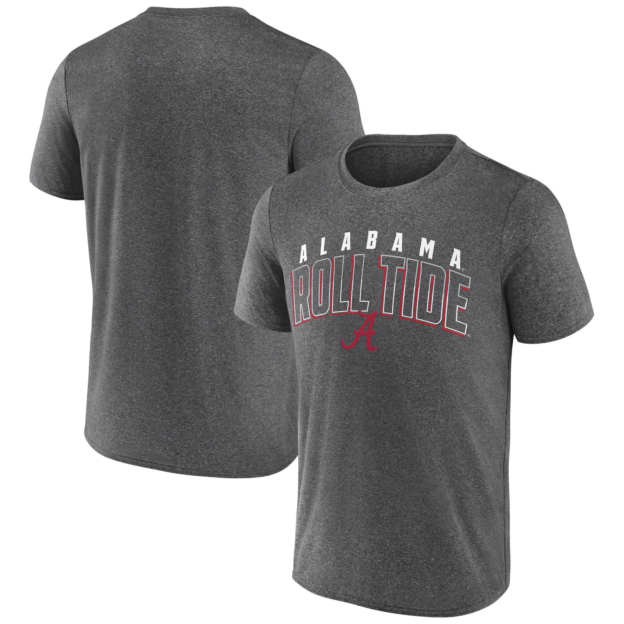 Men's Fanatics Heather Charcoal Alabama Crimson Tide Outline Split T ...