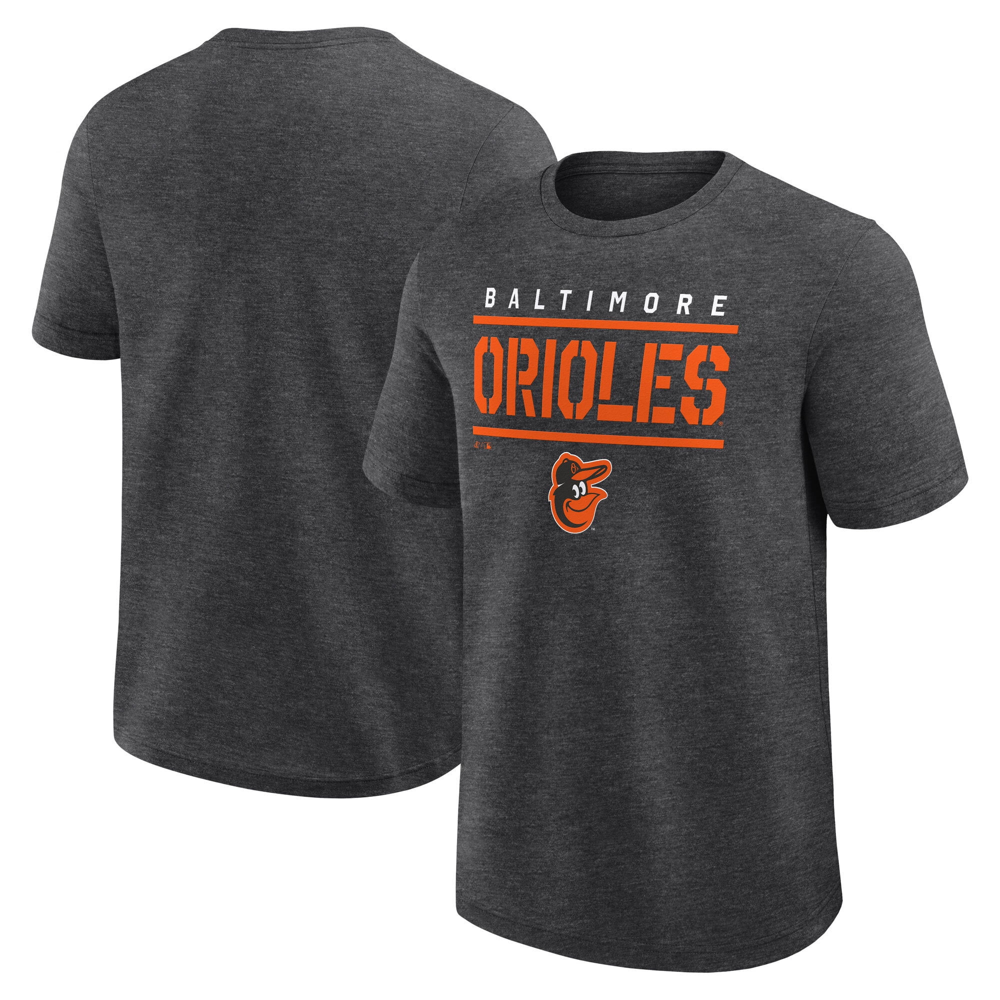 Men's Logo Athletic Heather Charcoal Baltimore Orioles Top Notch T ...