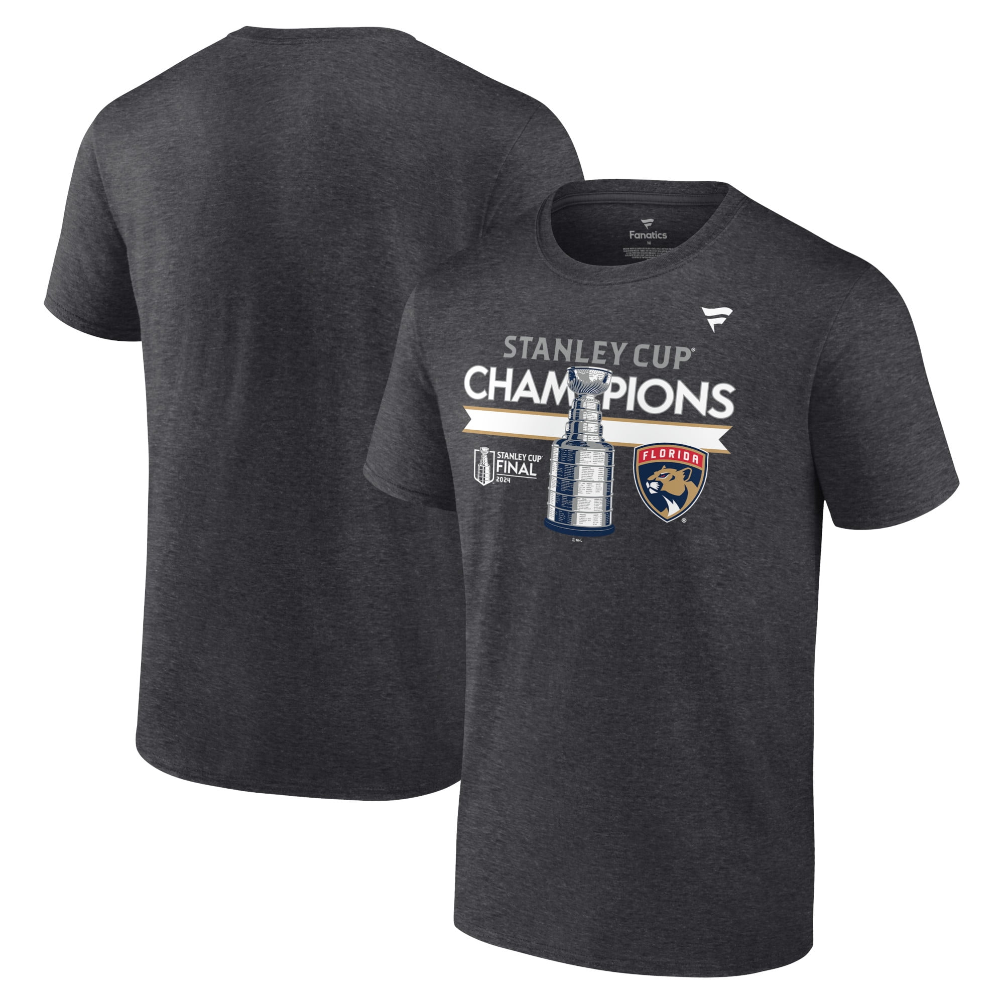 Men's Fanatics Heather Charcoal Florida Panthers 2024 Stanley Cup ...