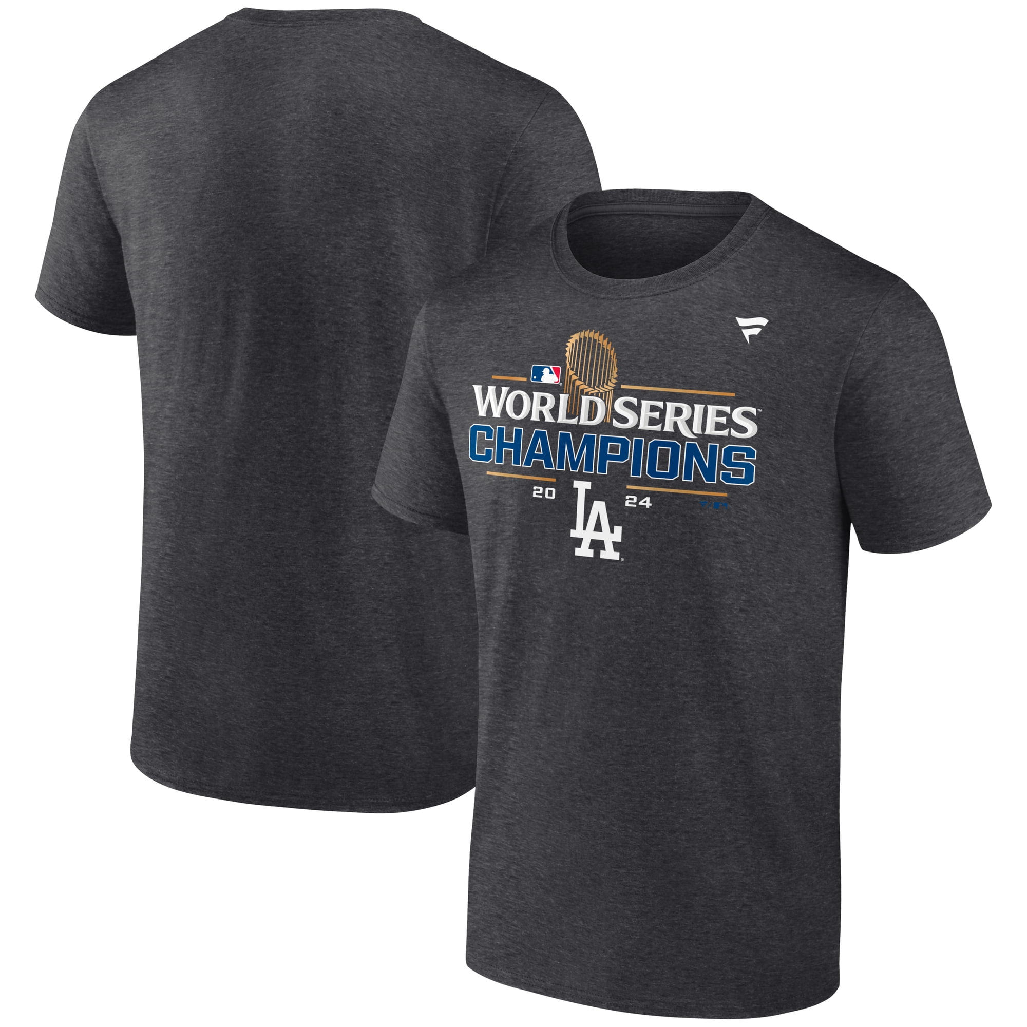 Men's Fanatics Heather Charcoal Los Angeles Dodgers 2024 World Series ...