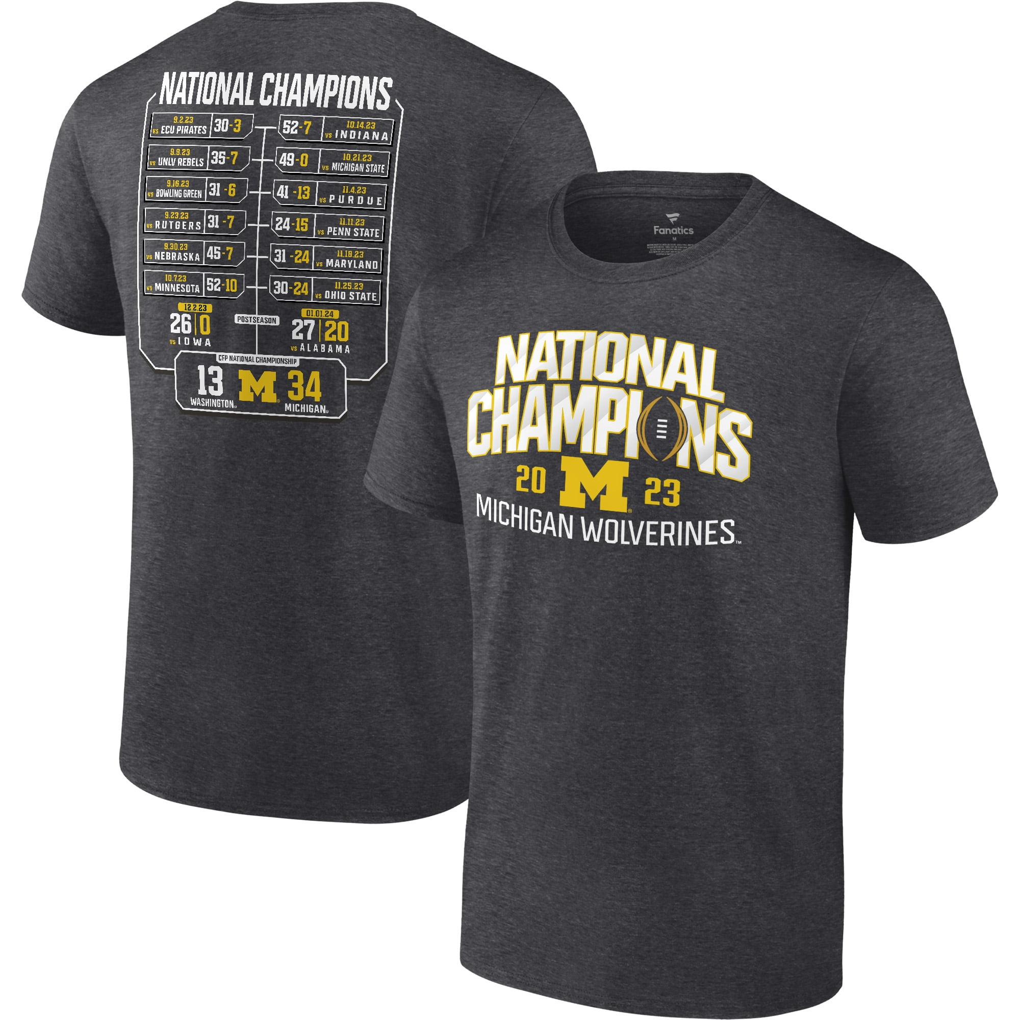 Men's Fanatics Heather Charcoal Michigan Wolverines College Football ...