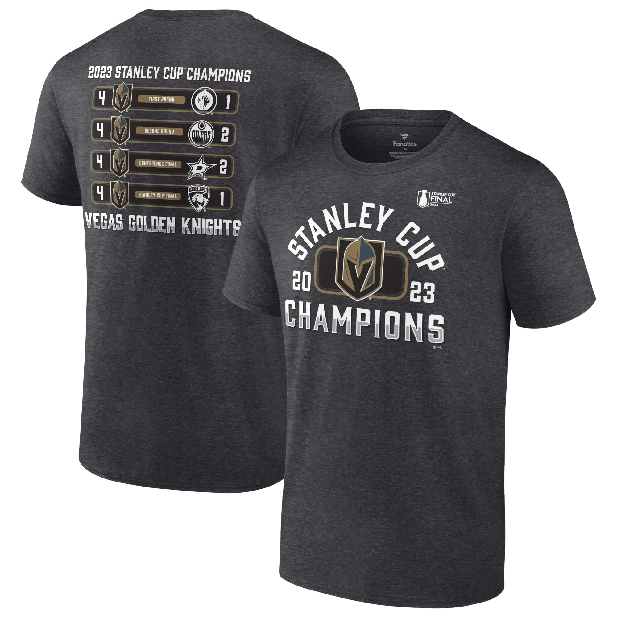 Men's Fanatics Heather Charcoal Vegas Golden Knights 2023 Stanley Cup ...