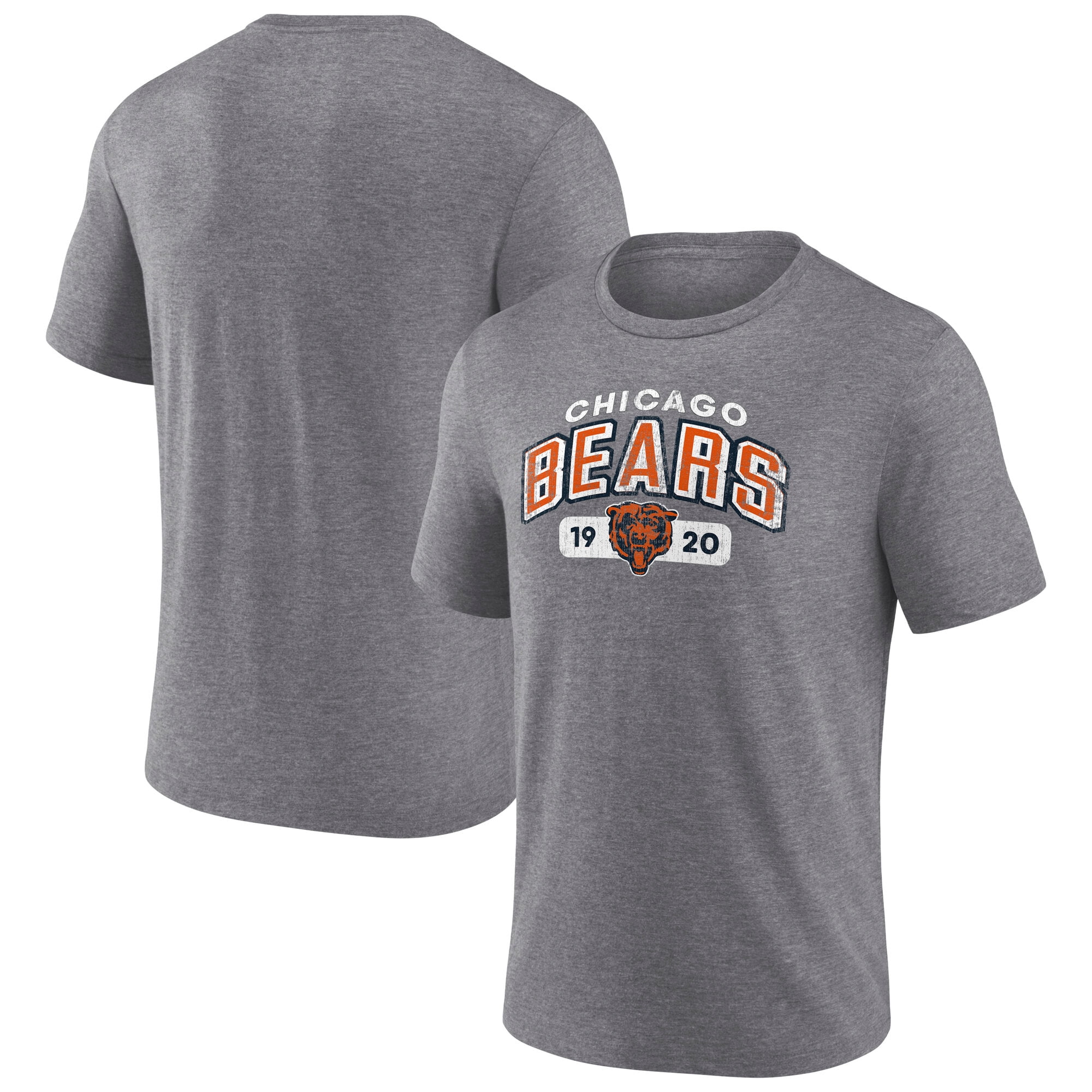 Men's Fanatics Heather Gray Chicago Bears Tri-Blend Go Ahead T-Shirt ...
