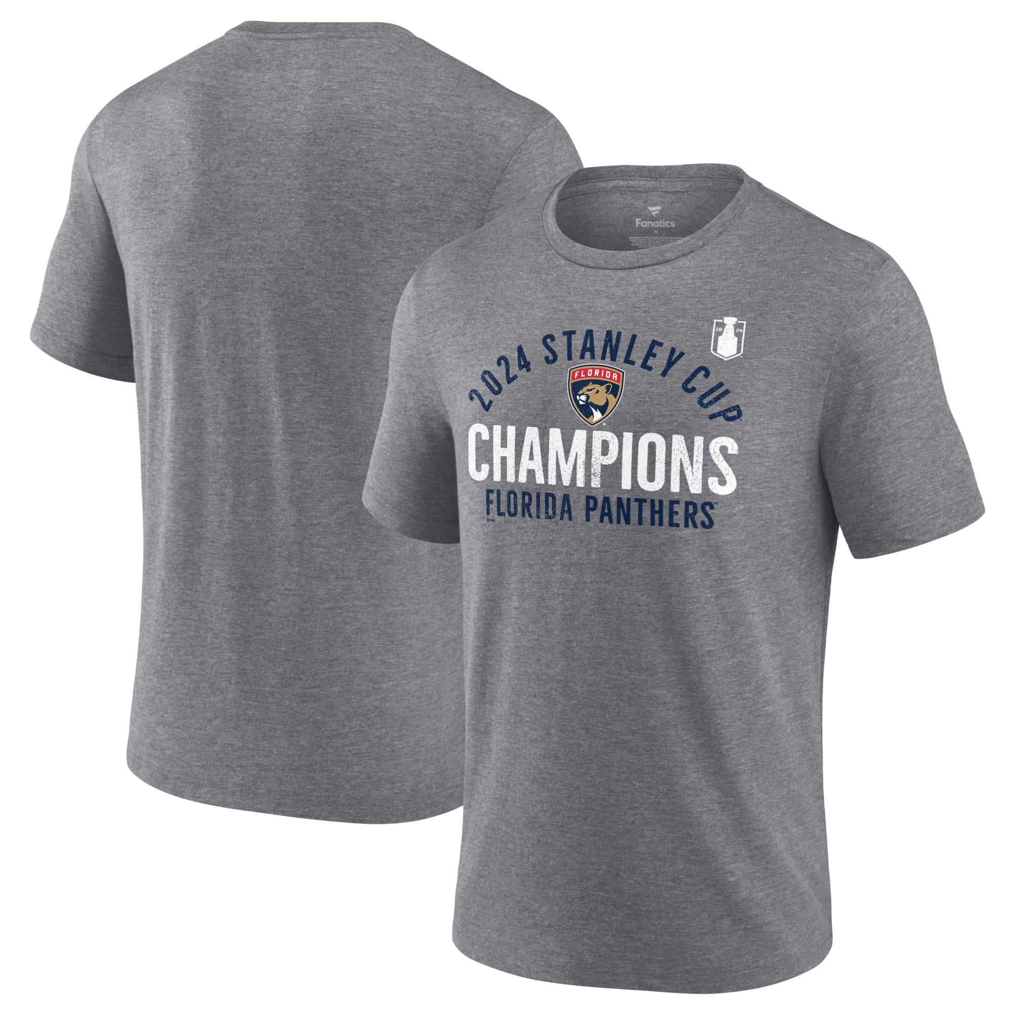 Men's Fanatics Heather Gray Florida Panthers 2024 Stanley Cup Champions ...