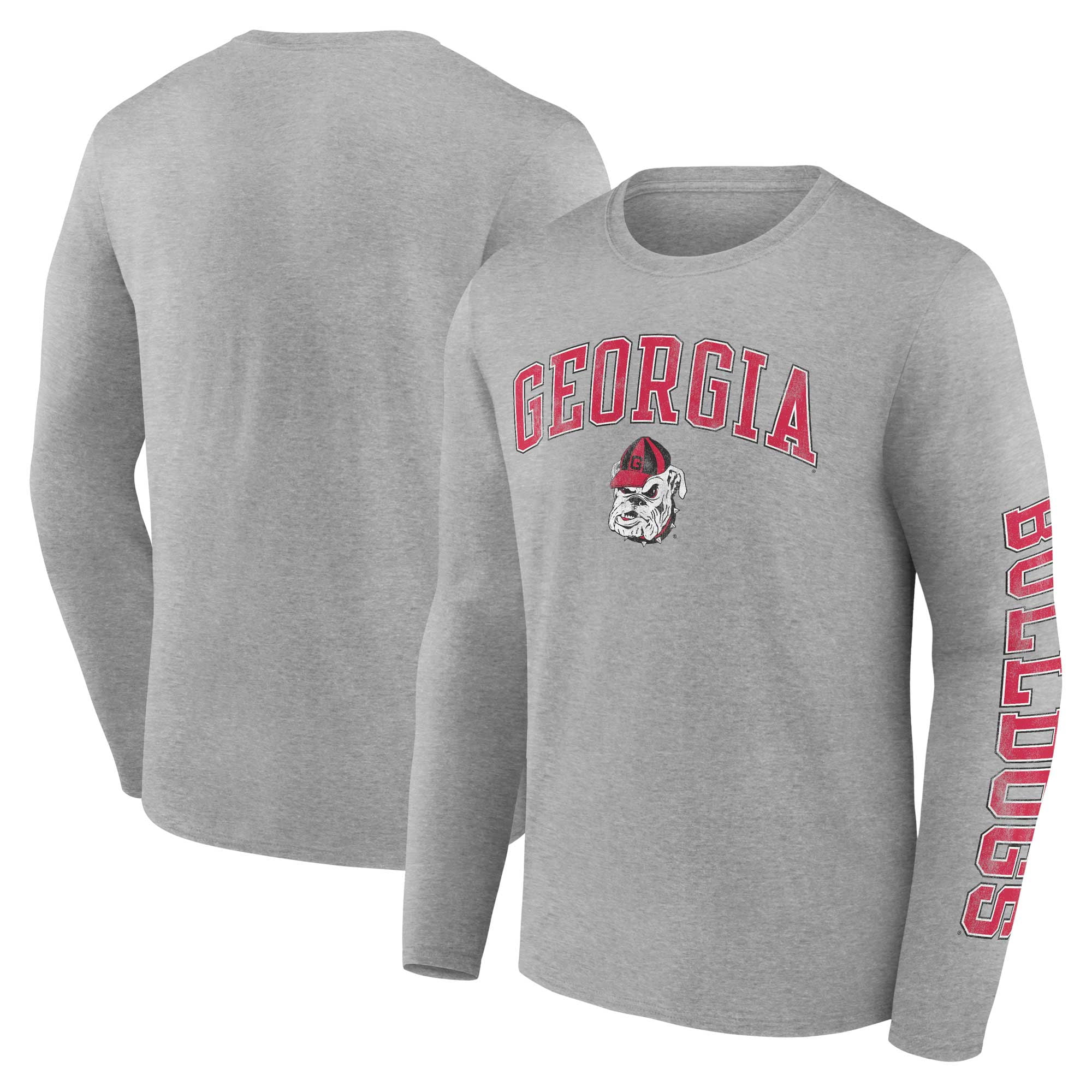 Men's Fanatics Heather Gray Georgia Bulldogs Distressed Arch Over Logo ...