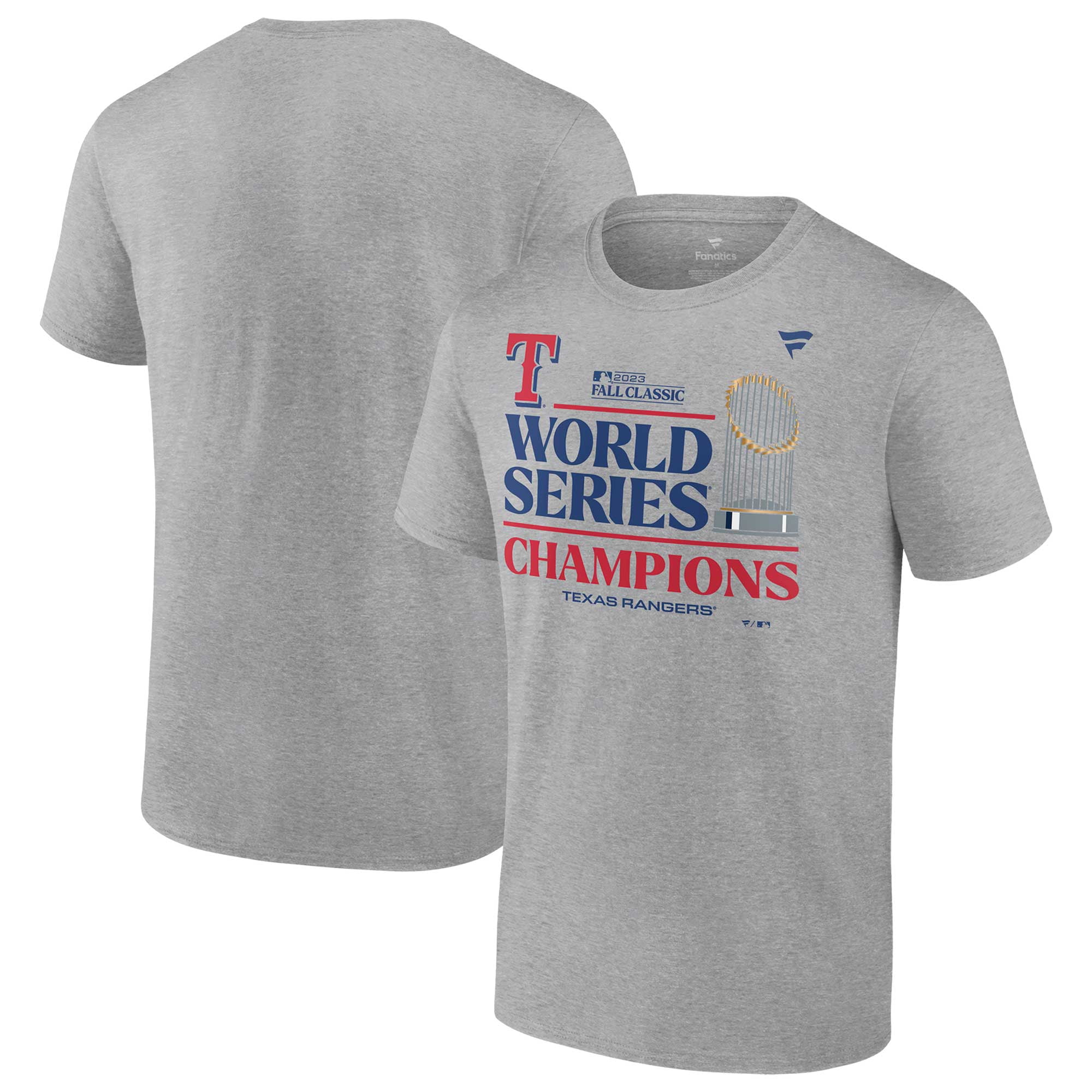 Men's Fanatics Heather Gray Texas Rangers 2023 World Series Champions ...