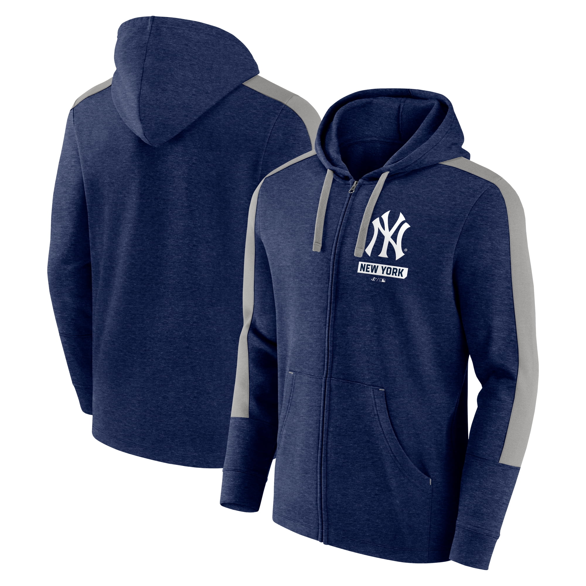 Men's Fanatics Heather Navy New York Yankees Gains Fleece Full-Zip ...