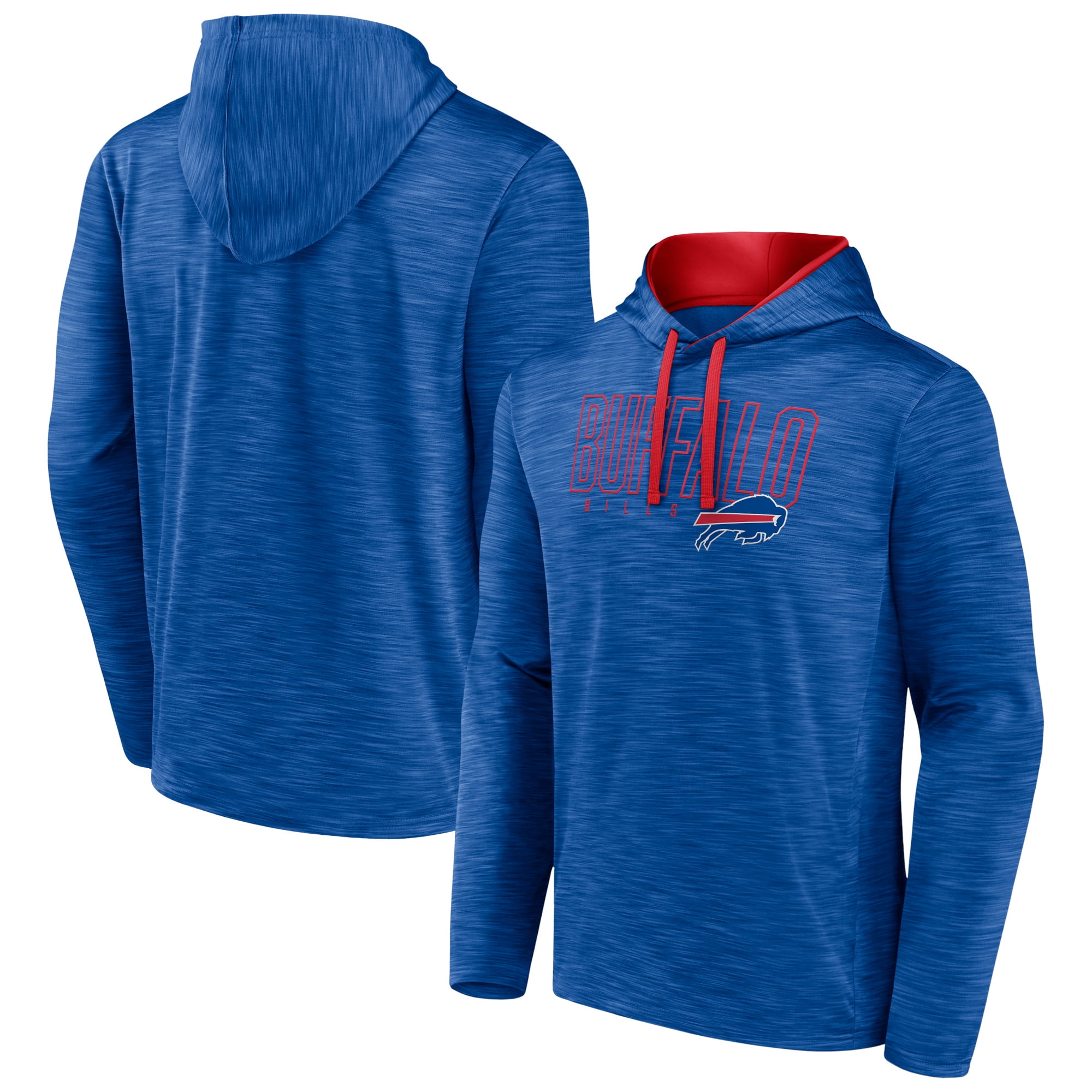 Fanatics Men's Heather Royal Buffalo Bills Pullover Hoodie, Polyester ...