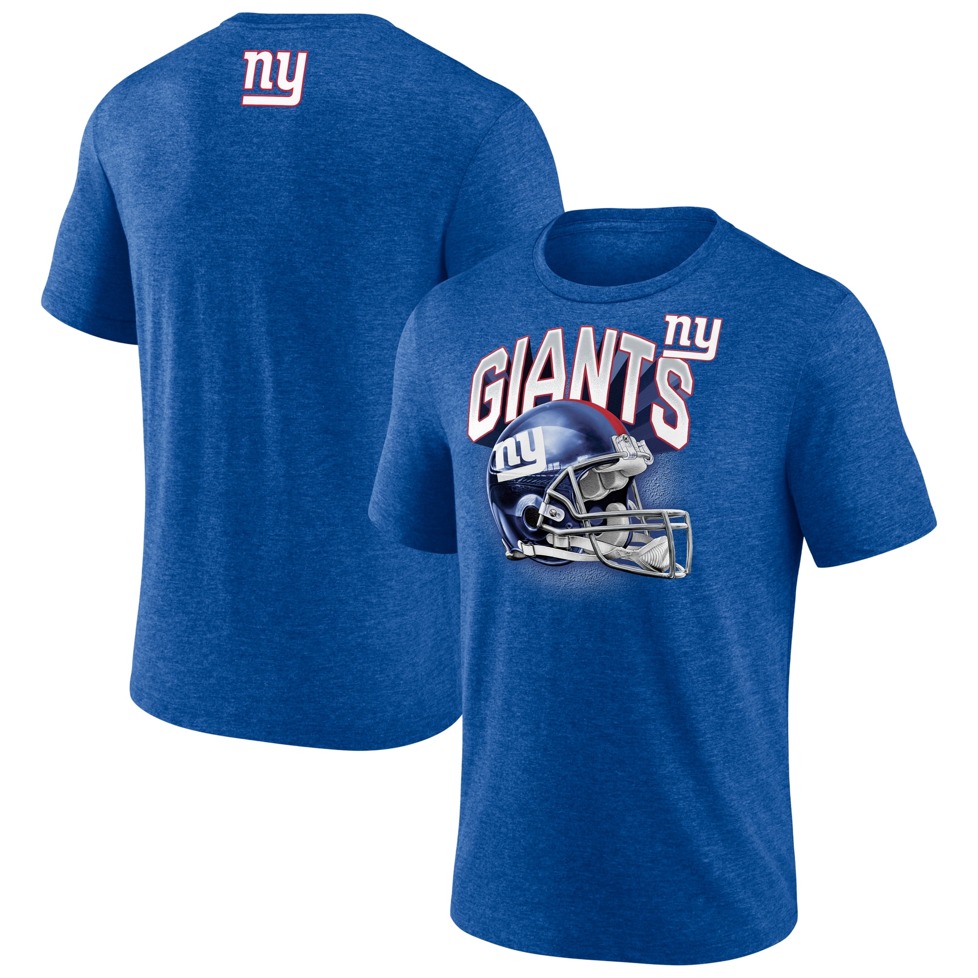 Men's Fanatics Heather Royal New York Giants Tri-Blend Helmet End ...