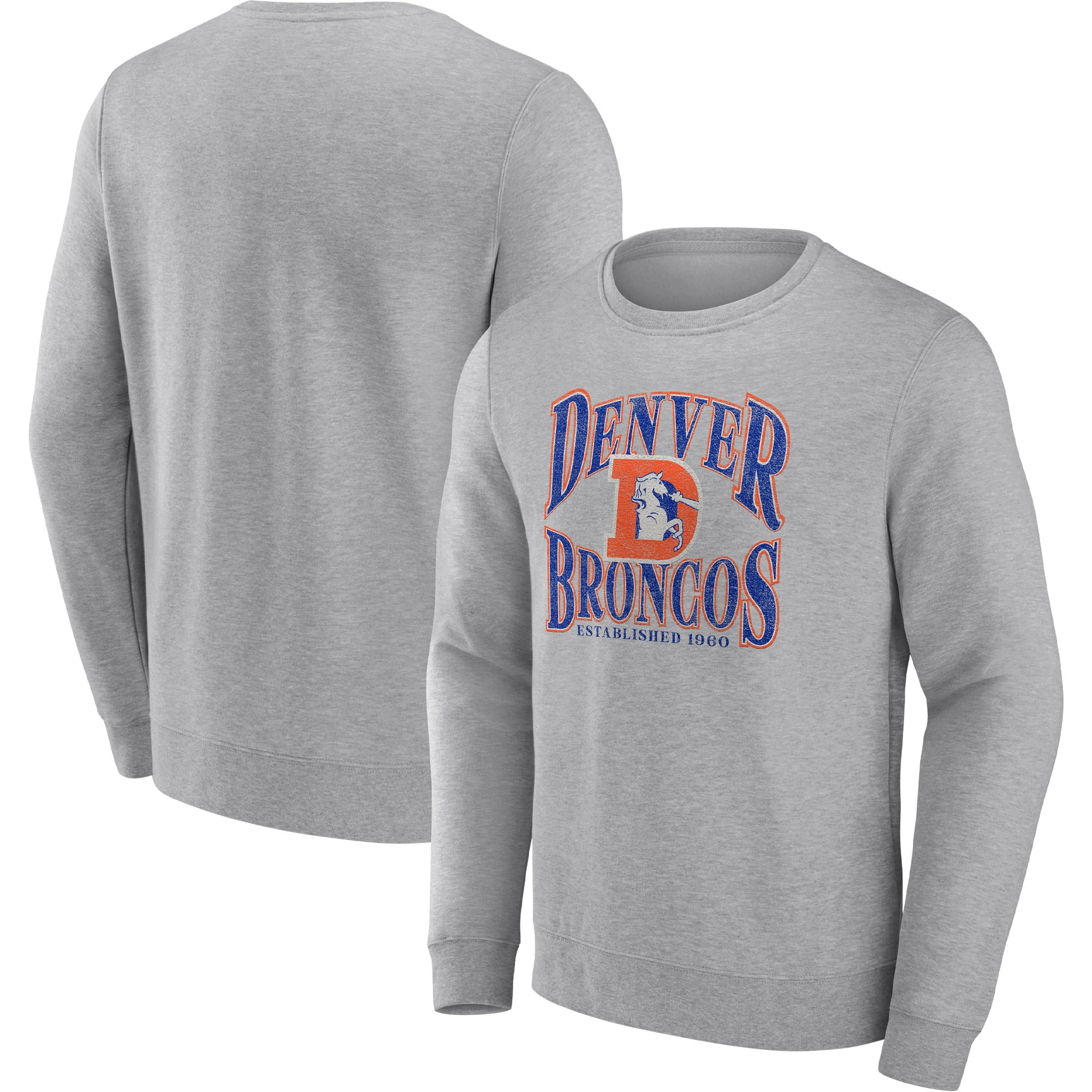 Men's Fanatics Heathered Charcoal Denver Broncos Playability Pullover ...