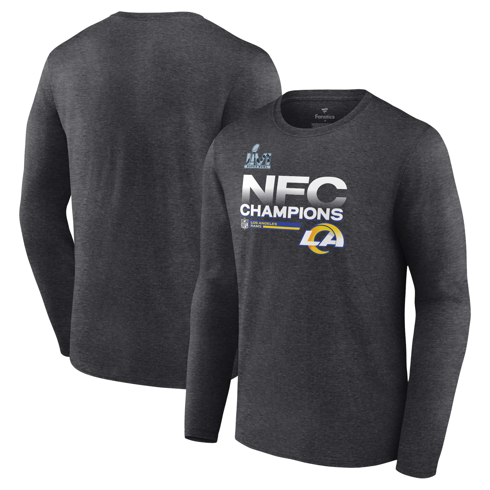 Men's Fanatics Heathered Charcoal Los Angeles Rams 2021 NFC Champions ...