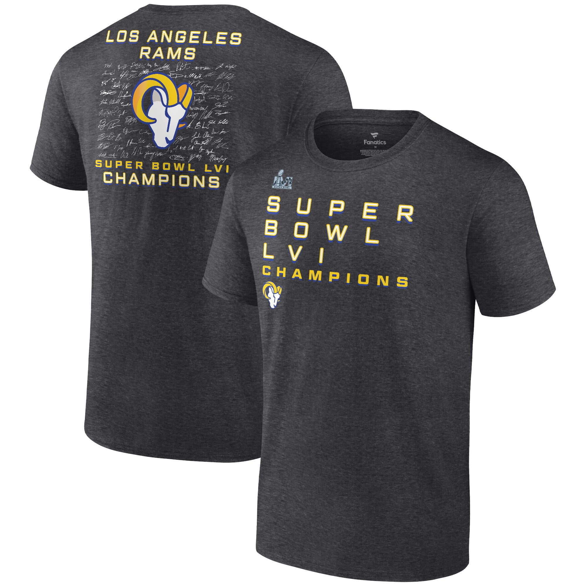 Men's Fanatics Heathered Charcoal Los Angeles Rams Super Bowl LVI ...