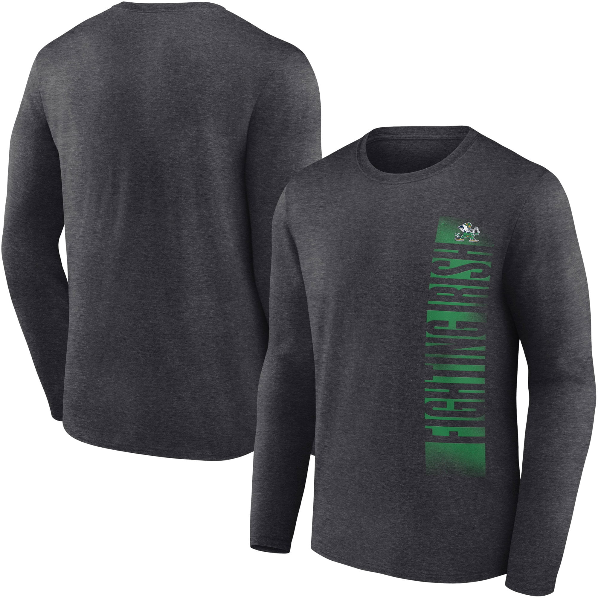 Men's Fanatics Heathered Charcoal Notre Dame Fighting Irish Running ...