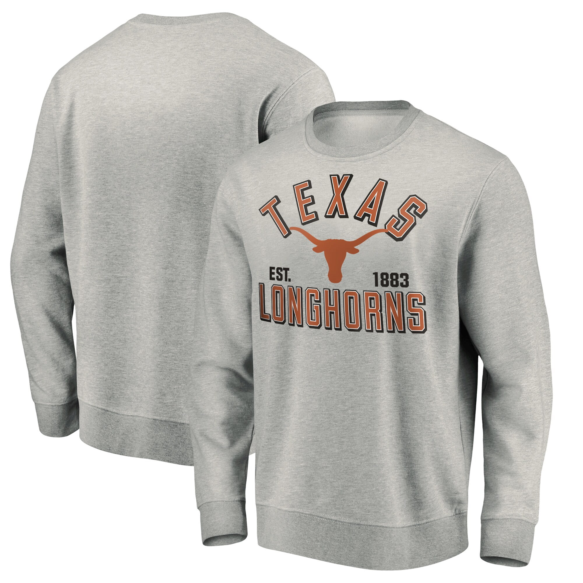 Men's Heathered Gray Texas Longhorns Standard Division Pullover ...