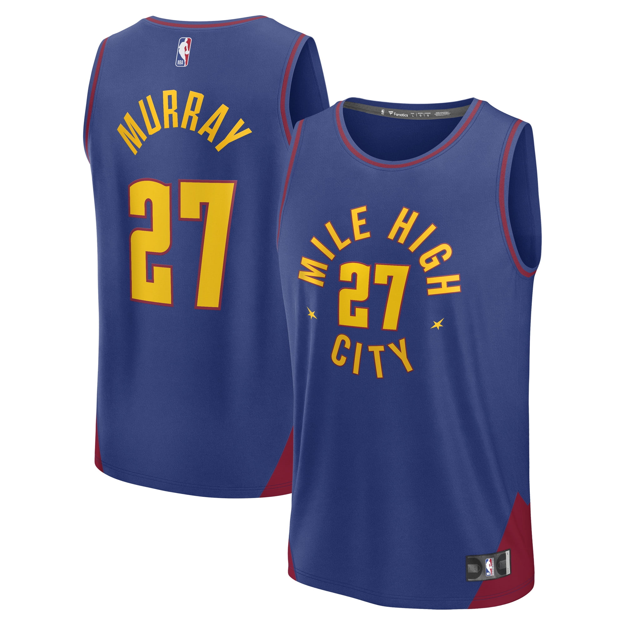 Men's Fanatics Jamal Murray Blue Denver Nuggets Fast Break Replica ...