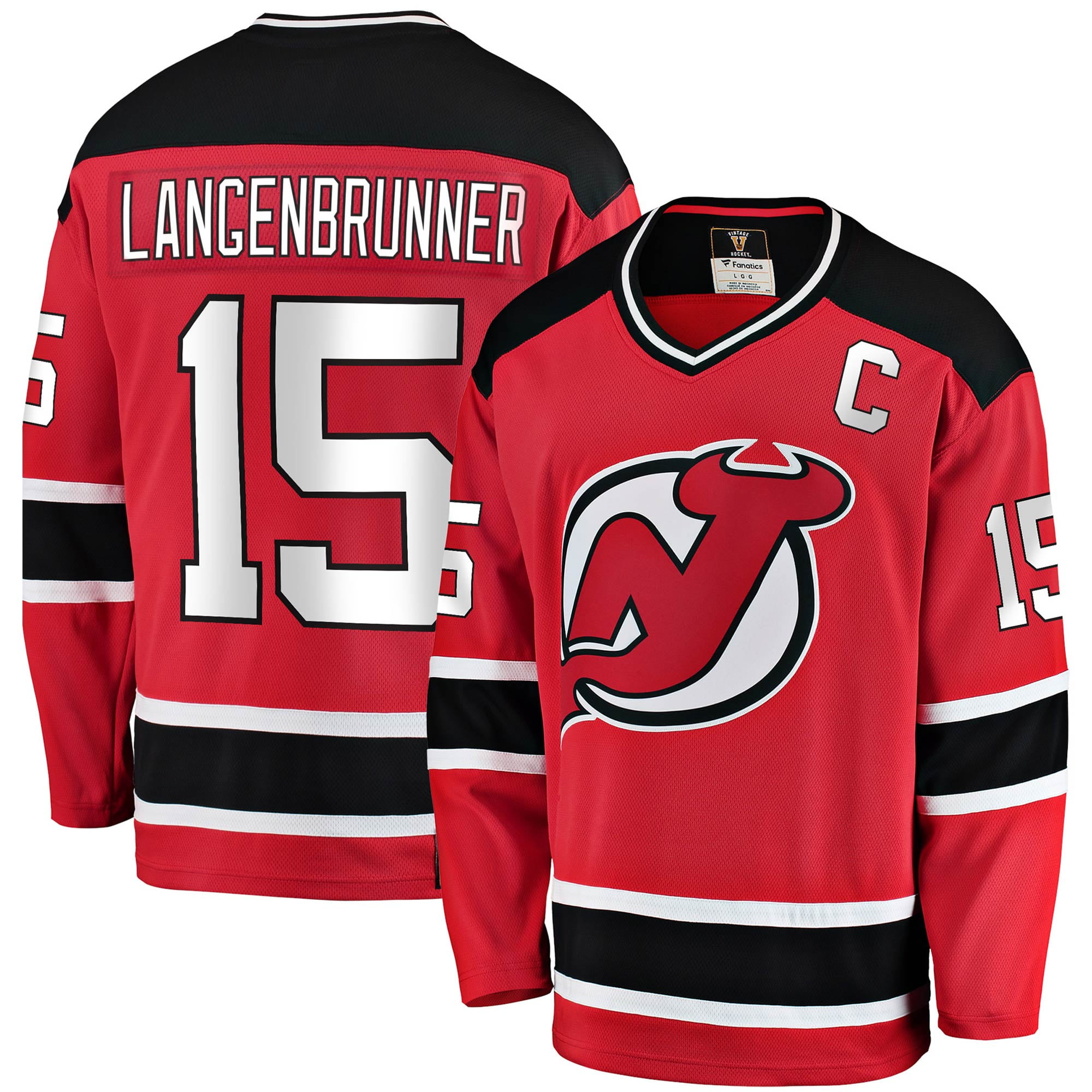 Men's Fanatics Jamie Langenbrunner Red New Jersey Devils Premier ...