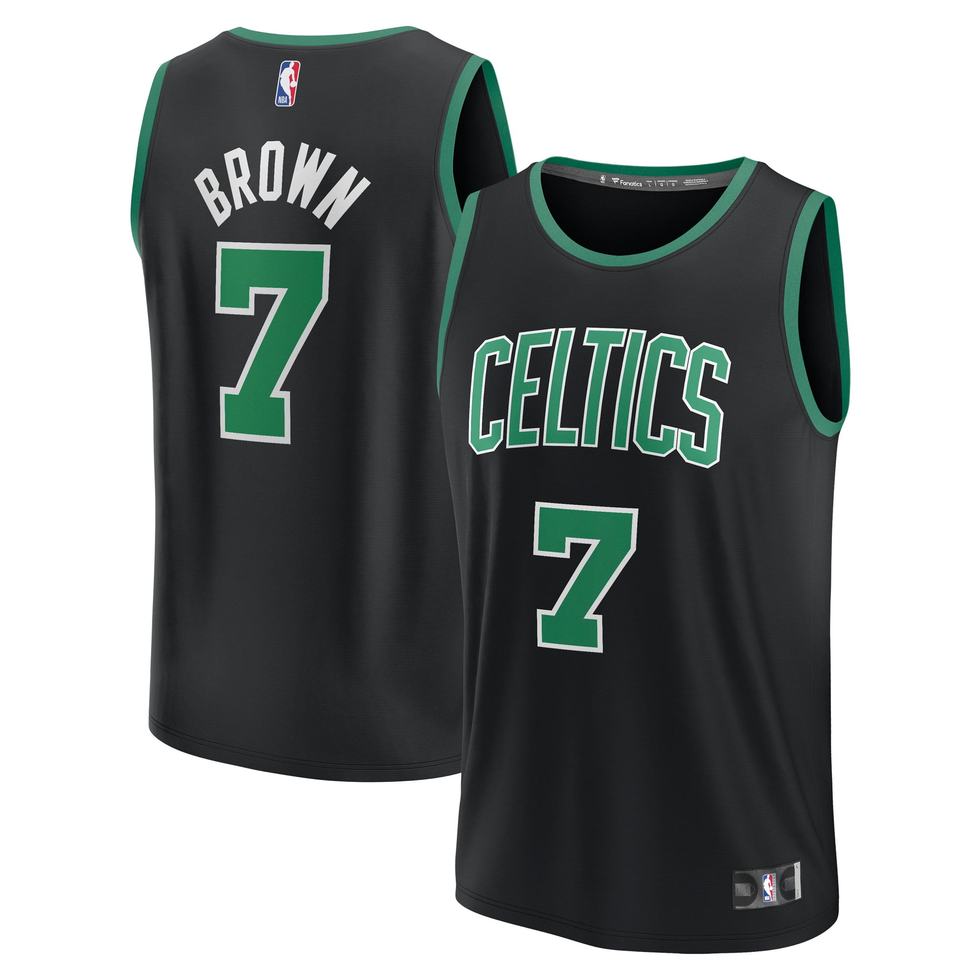 Men's Fanatics Jaylen Brown Black Boston Celtics Fast Break Replica ...