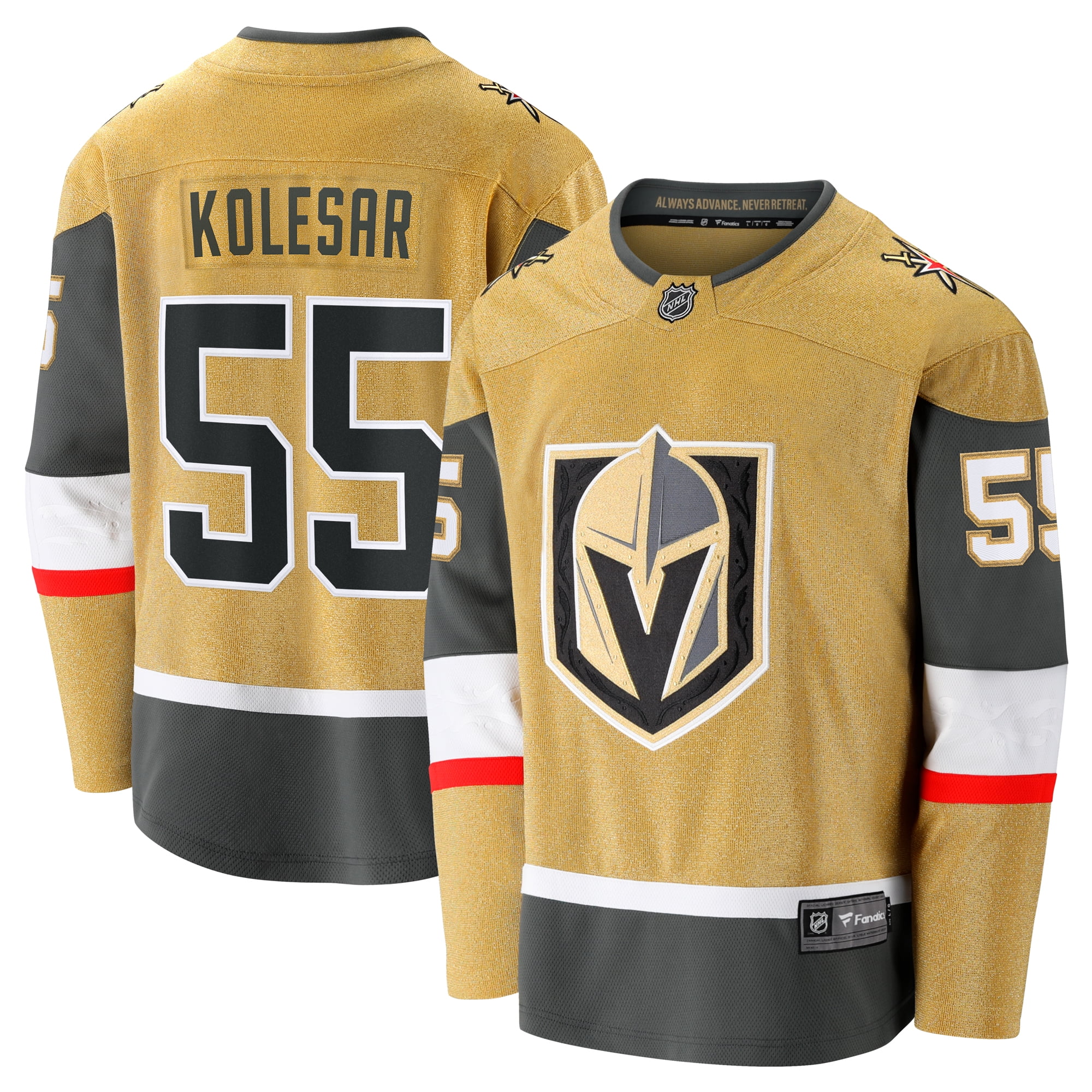 Men's Fanatics Keegan Kolesar Gold Vegas Golden Knights Home Breakaway ...
