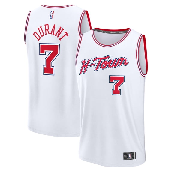 Men's Fanatics Kevin Durant White Houston Rockets 2025/26 City Edition ...