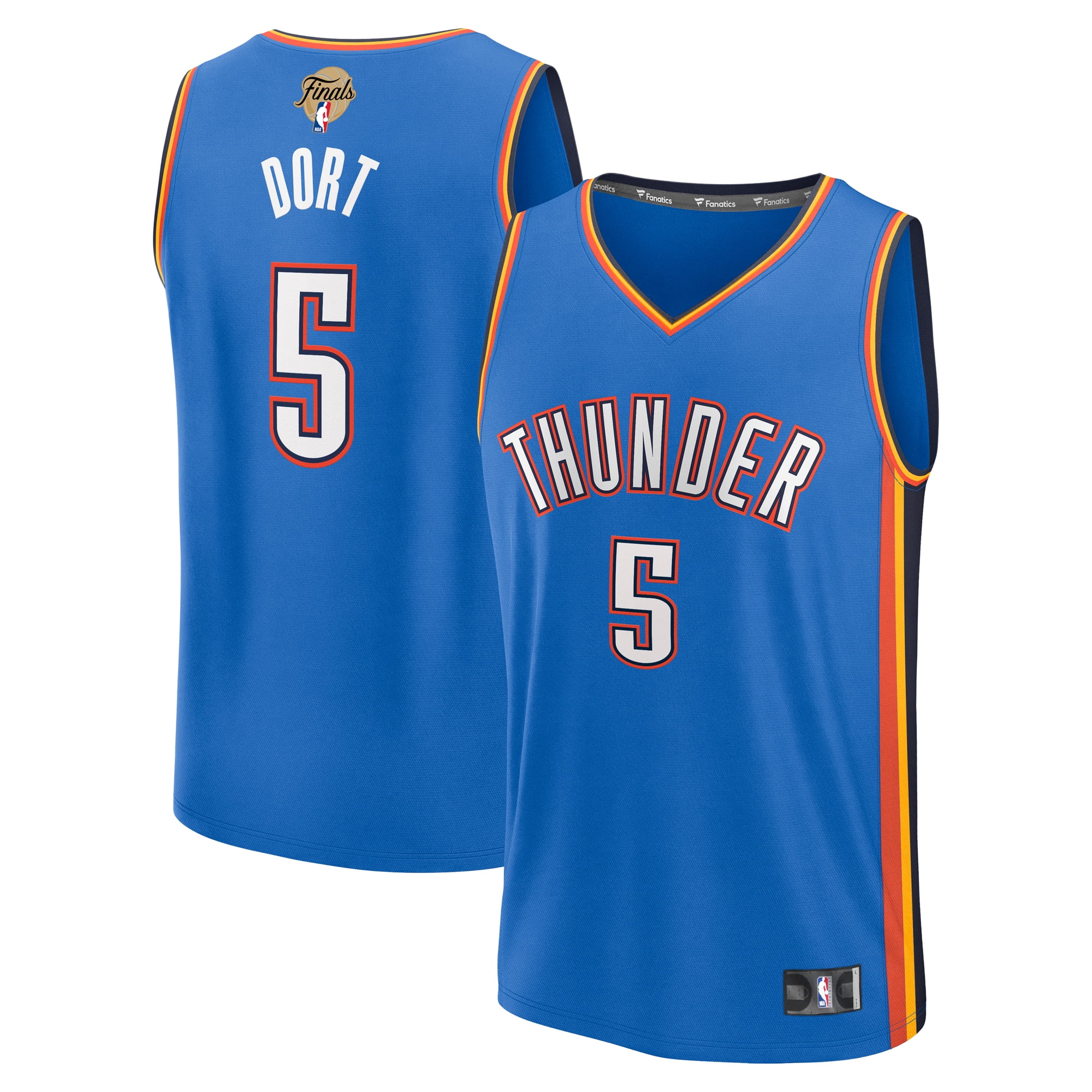 Men's Fanatics Luguentz Dort Blue Oklahoma City Thunder 2025 NBA Finals Fast Break Replica ...