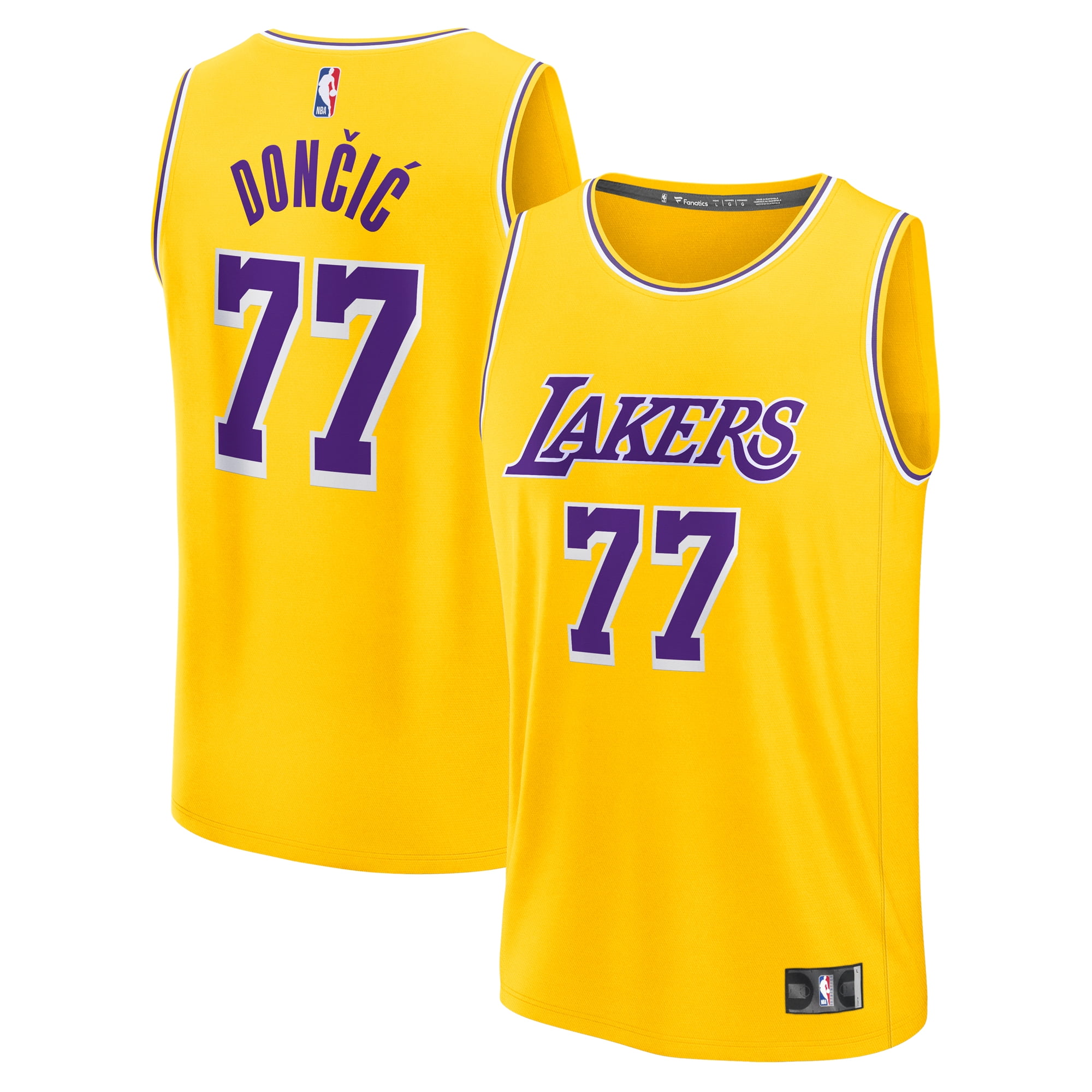 Men's Fanatics Luka Don-i- Gold Los Angeles Lakers Fast Break Replica ...