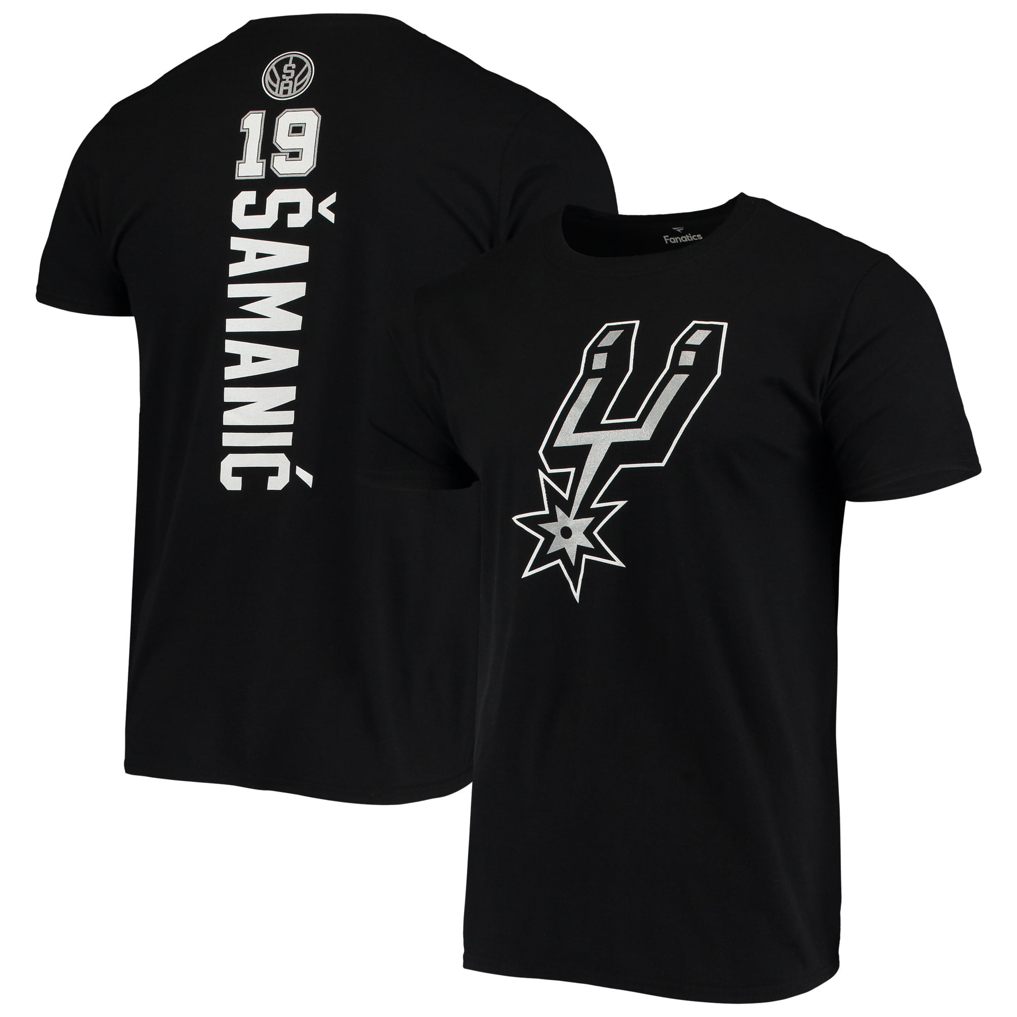 Men's Fanatics Luka Samanic Black San Antonio Spurs Playmaker Name ...