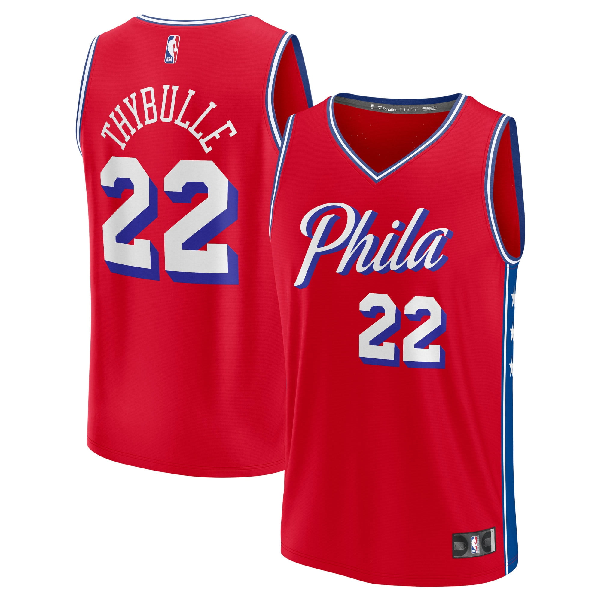 Men's Fanatics Matisse Thybulle Red Philadelphia 76ers Fast Break Replica Player Jersey ...