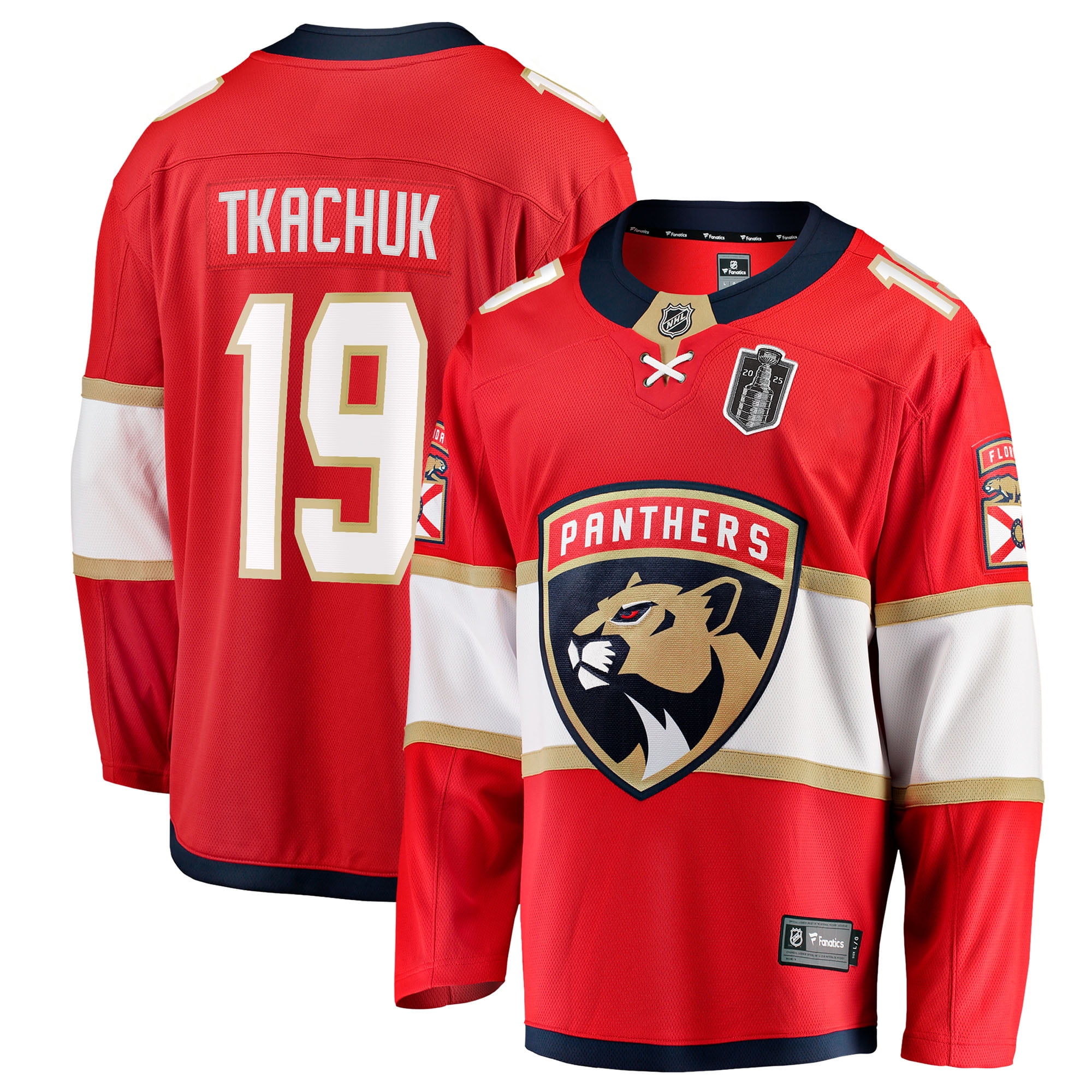 Men's Fanatics Matthew Tkachuk Red Florida Panthers 2025 Stanley Cup ...