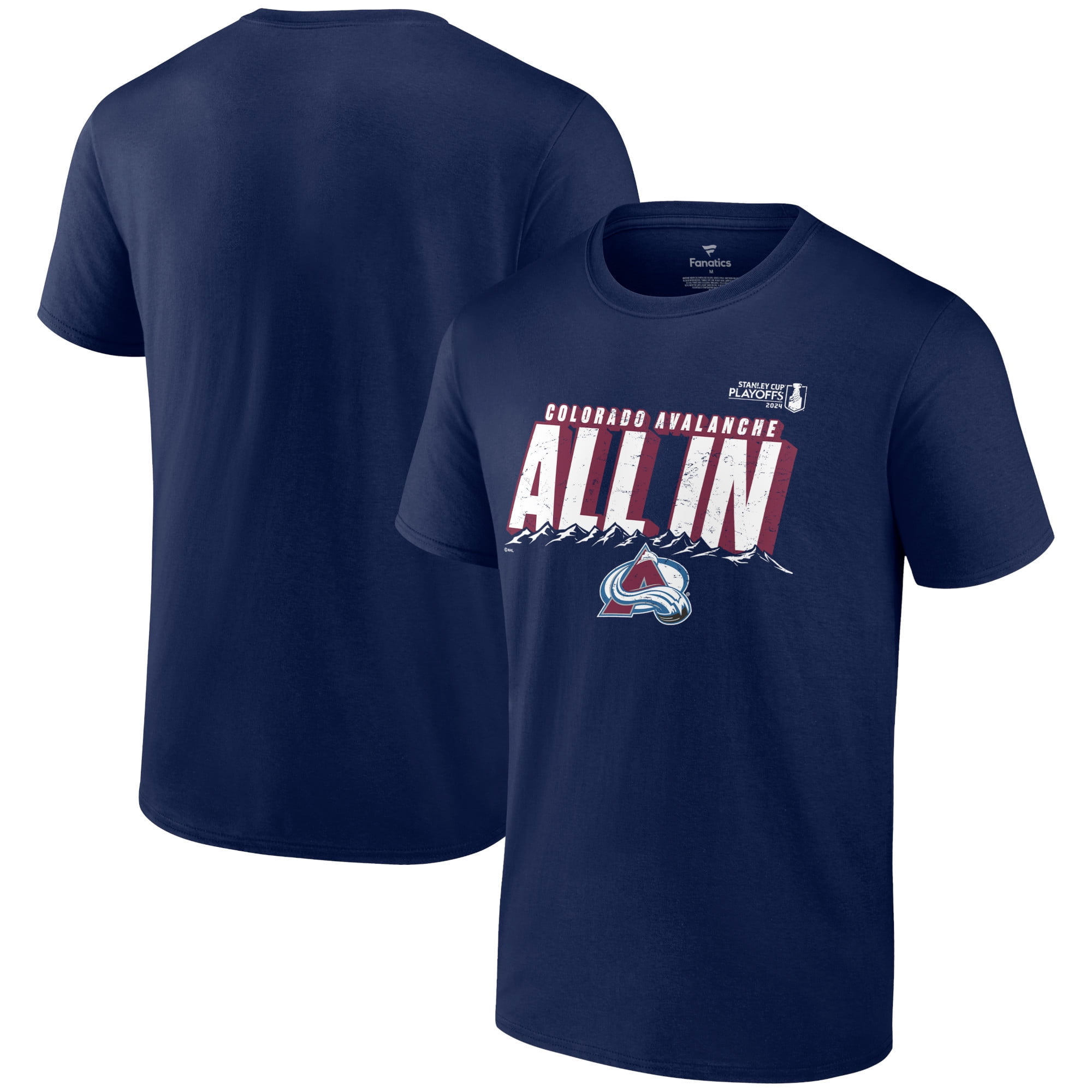 Men's Fanatics Navy Colorado Avalanche 2024 Stanley Cup Playoffs Slogan ...