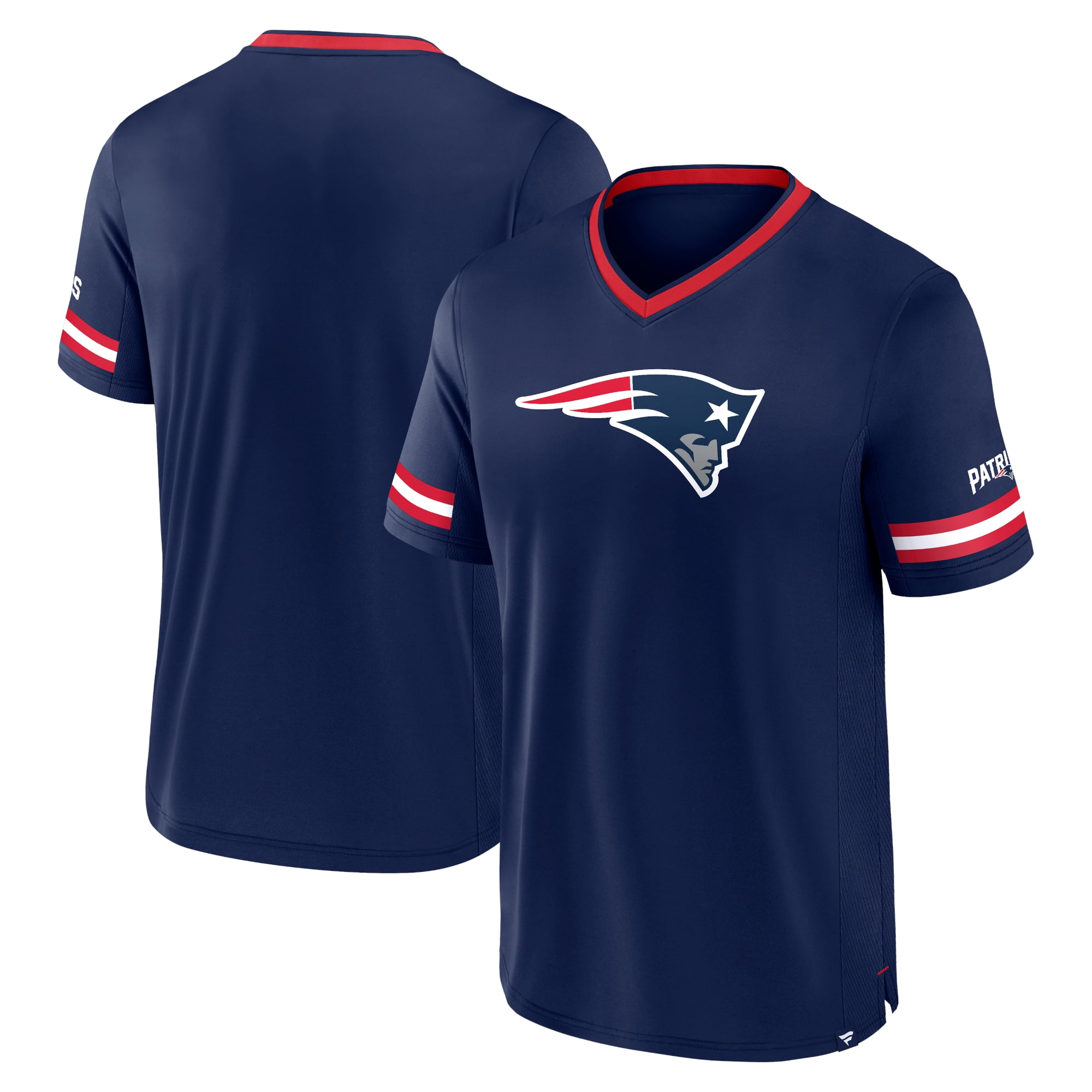 Men's Fanatics Navy New England Patriots Stripe Stacking T-Shirt ...