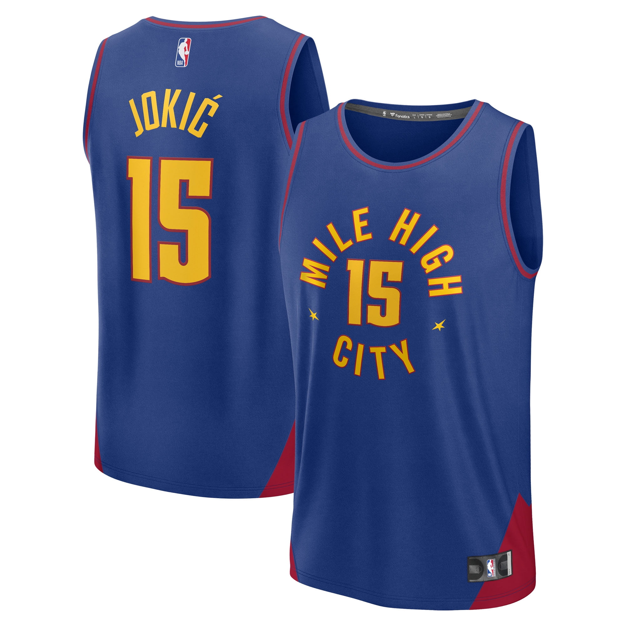 Men's Fanatics Nikola Jokic Blue Denver Nuggets Fast Break Replica ...