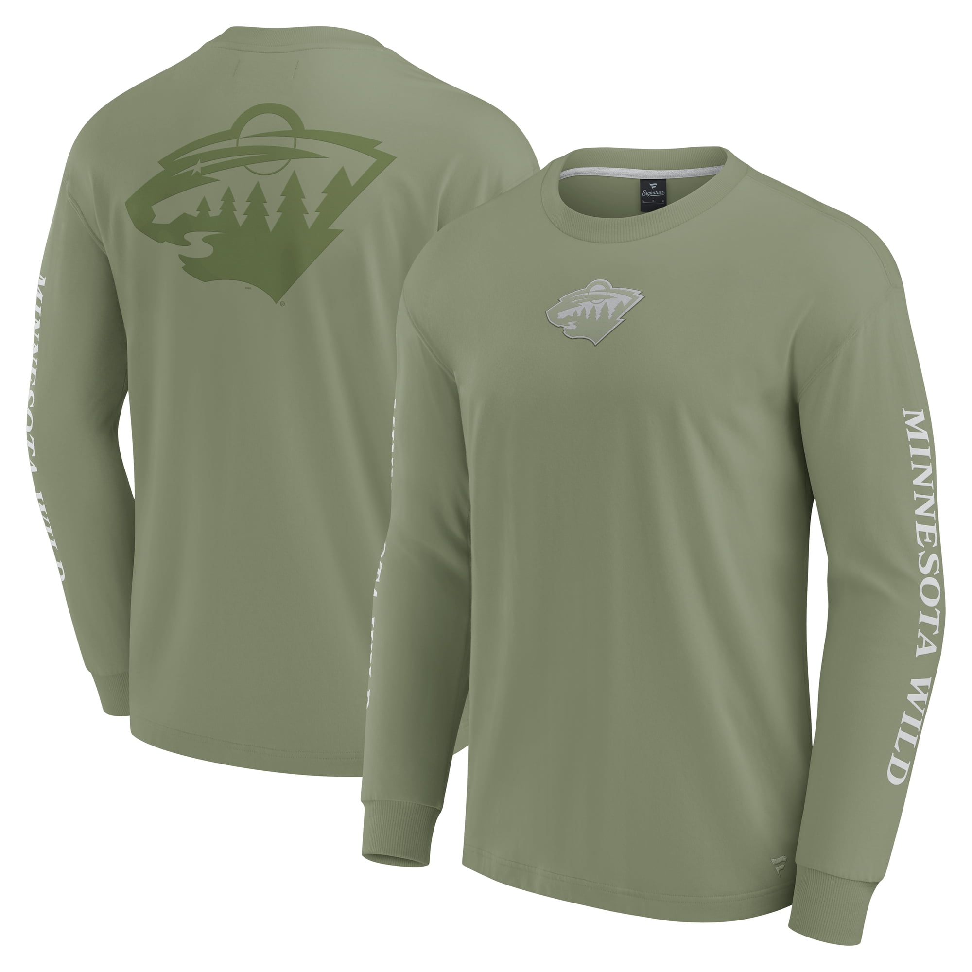 Men's Fanatics Olive Minnesota Wild Elements Strive Long Sleeve T-Shirt ...