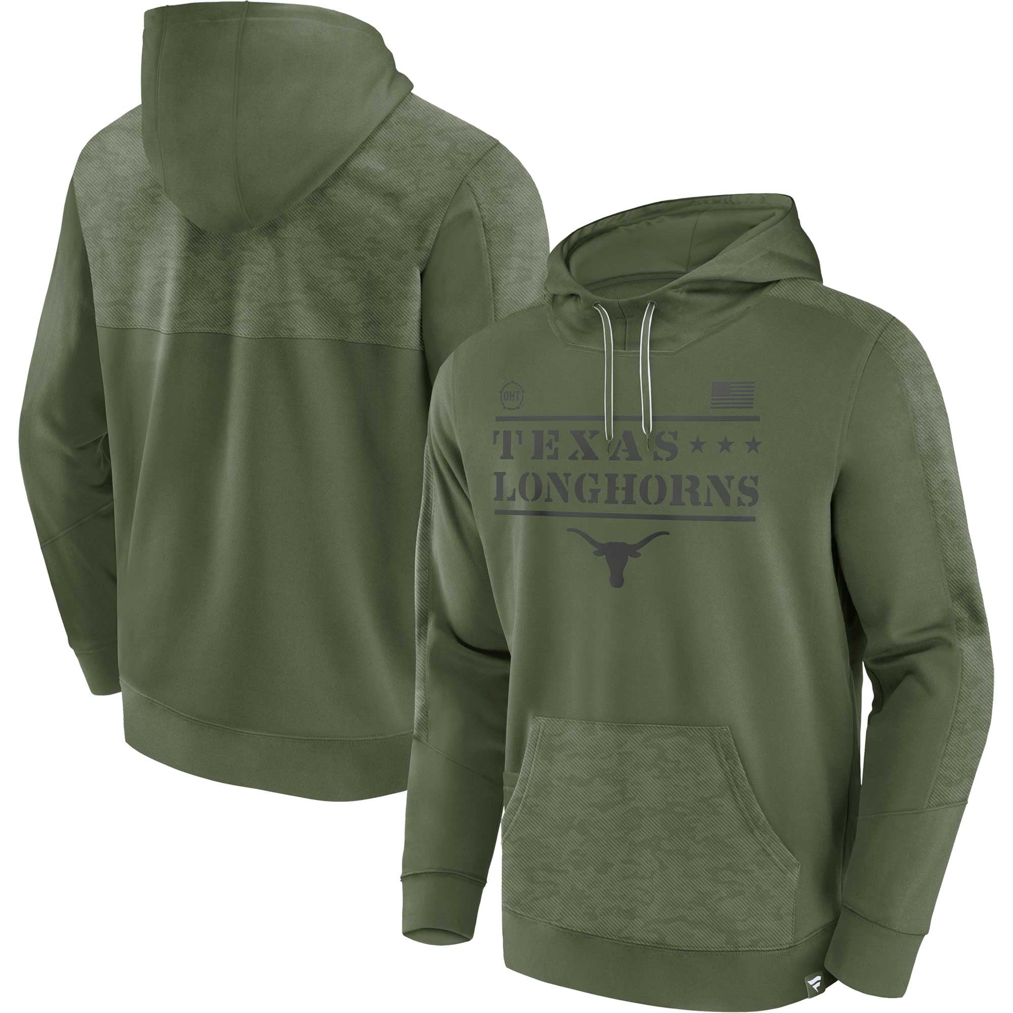 Men's Fanatics Olive Texas Longhorns OHT Military Appreciation Stencil ...