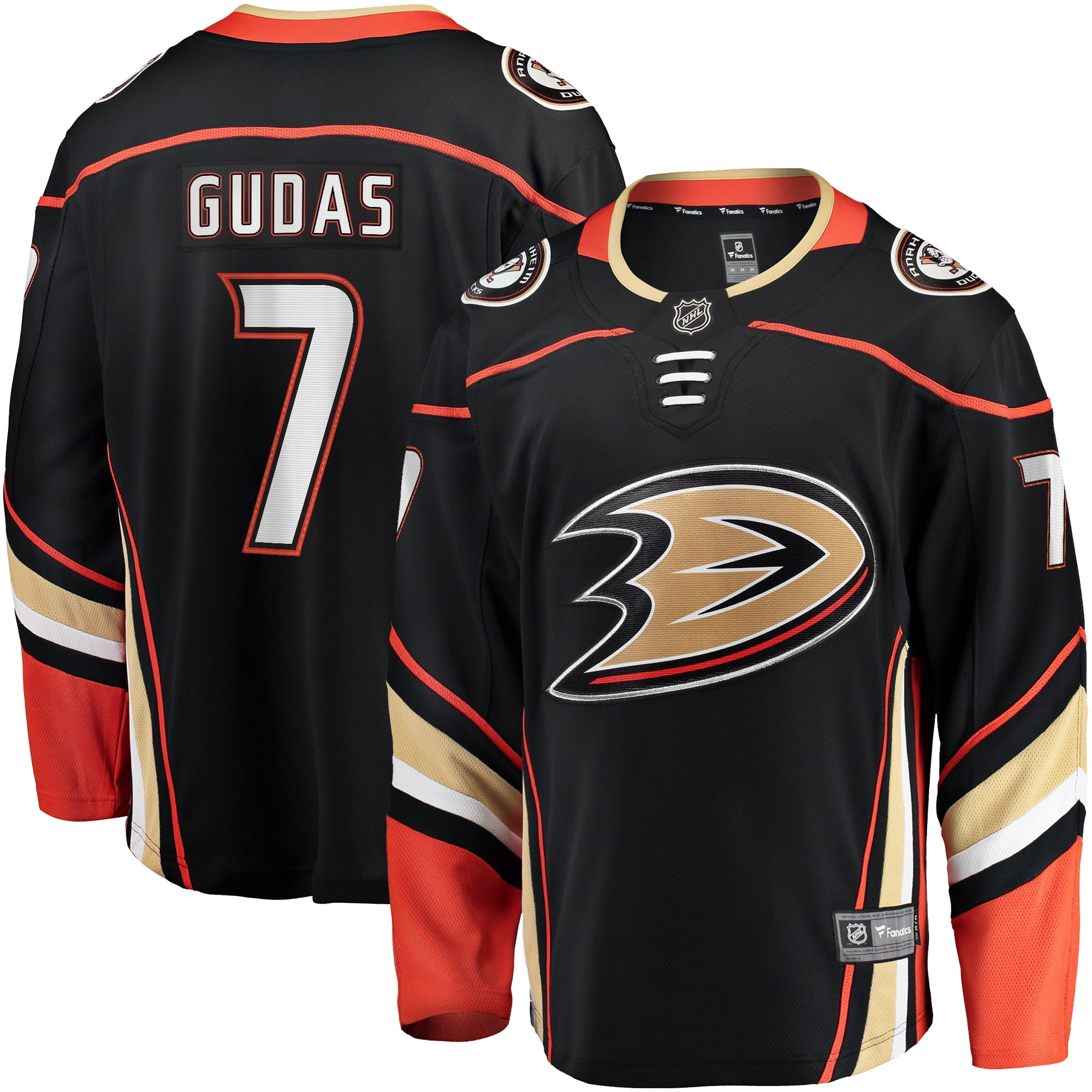 Men's Fanatics Radko Gudas Black Anaheim Ducks Home Breakaway Jersey ...