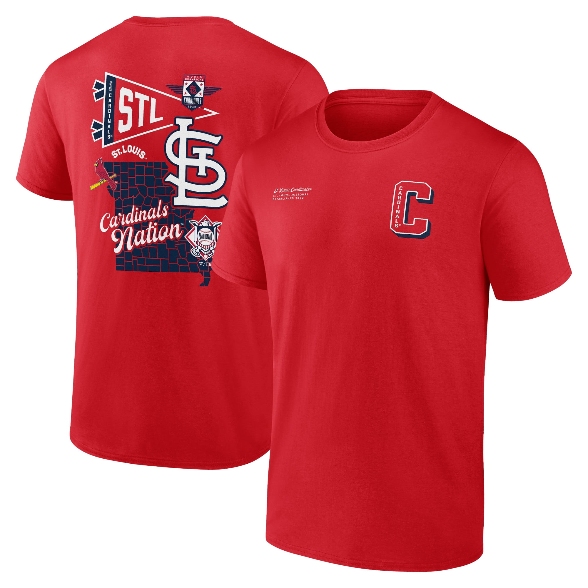 Men's Fanatics Red St. Louis Cardinals Split Zone T-Shirt - Walmart.com